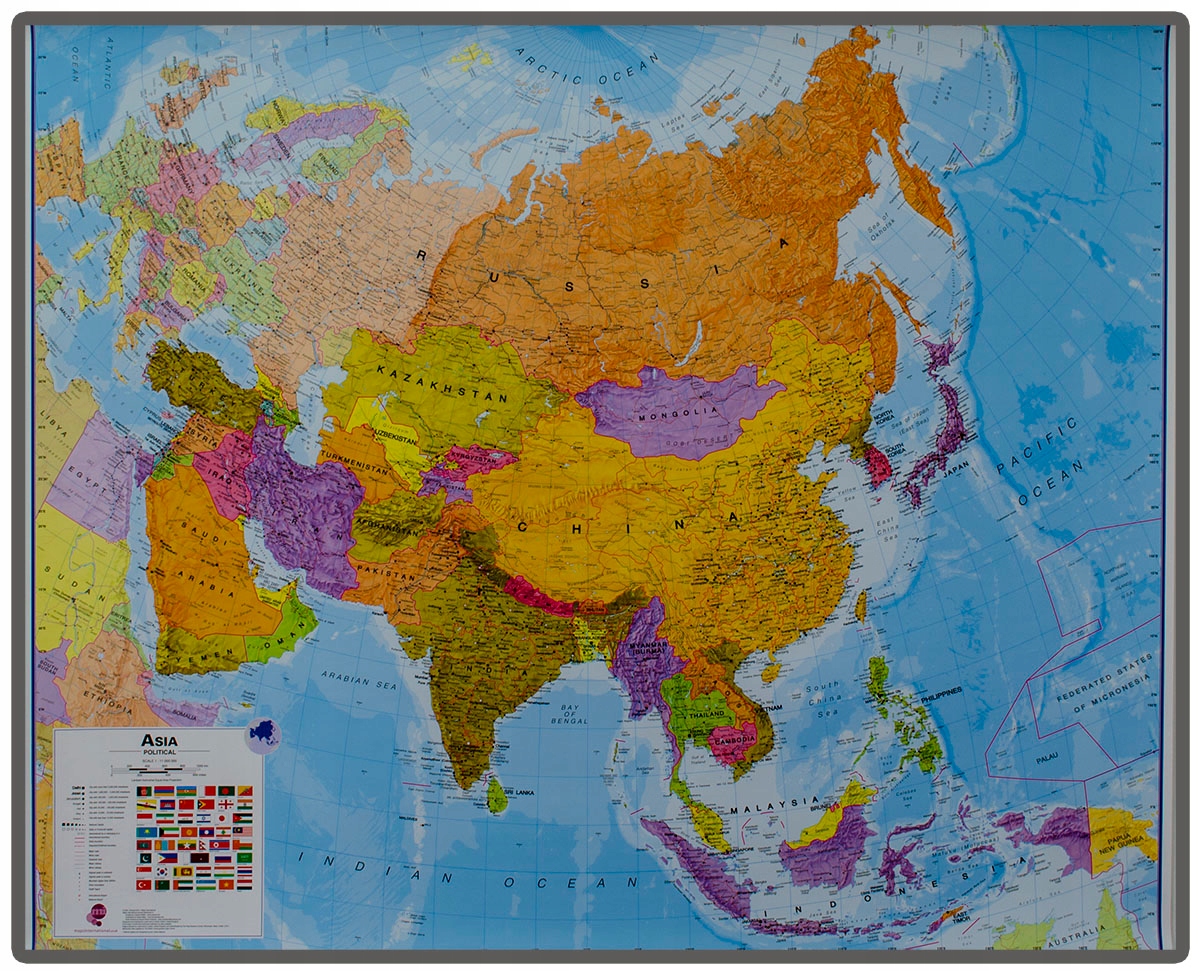 Azja mapa ścienna polityczna na podkładzie 1:11 000 000 Praca zbiorowa ...