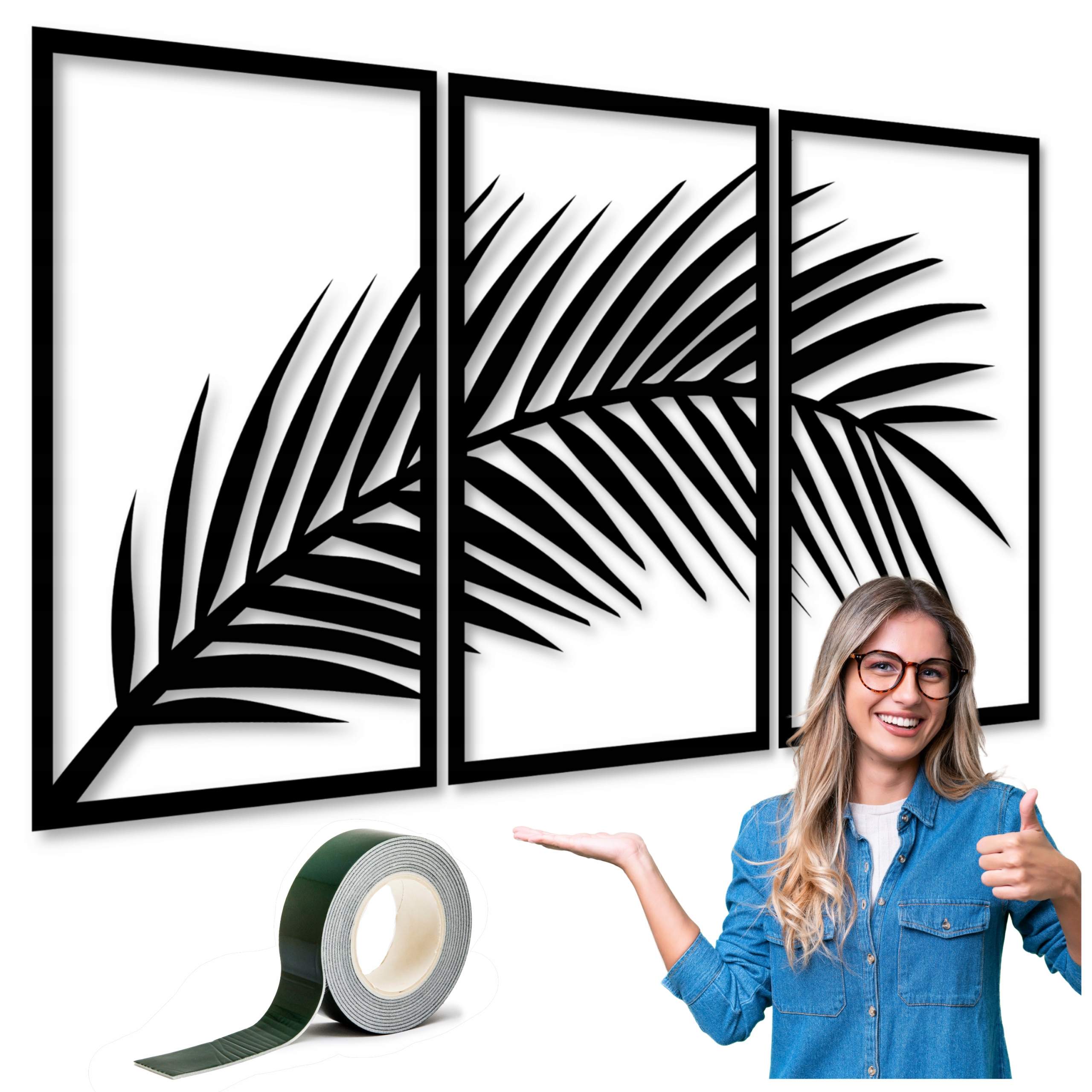 LIŚĆ PANELE 3d OBRAZ AŻUROWY DUŻA DEKORACJA OBRAZY NA ŚCIANĘ TRYPTYK ...