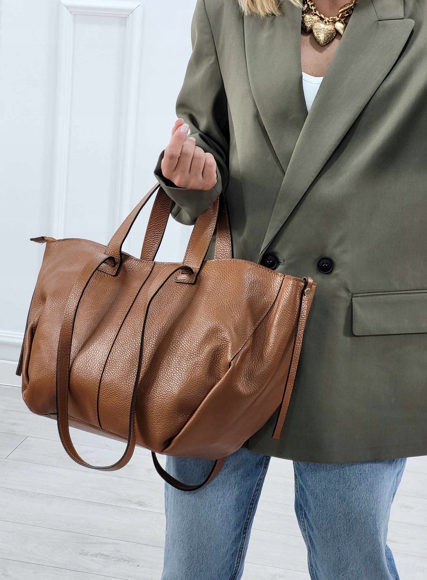 Torba Pariss Laura Biaggi Skóra Naturalna Camel • Cena, Opinie ...