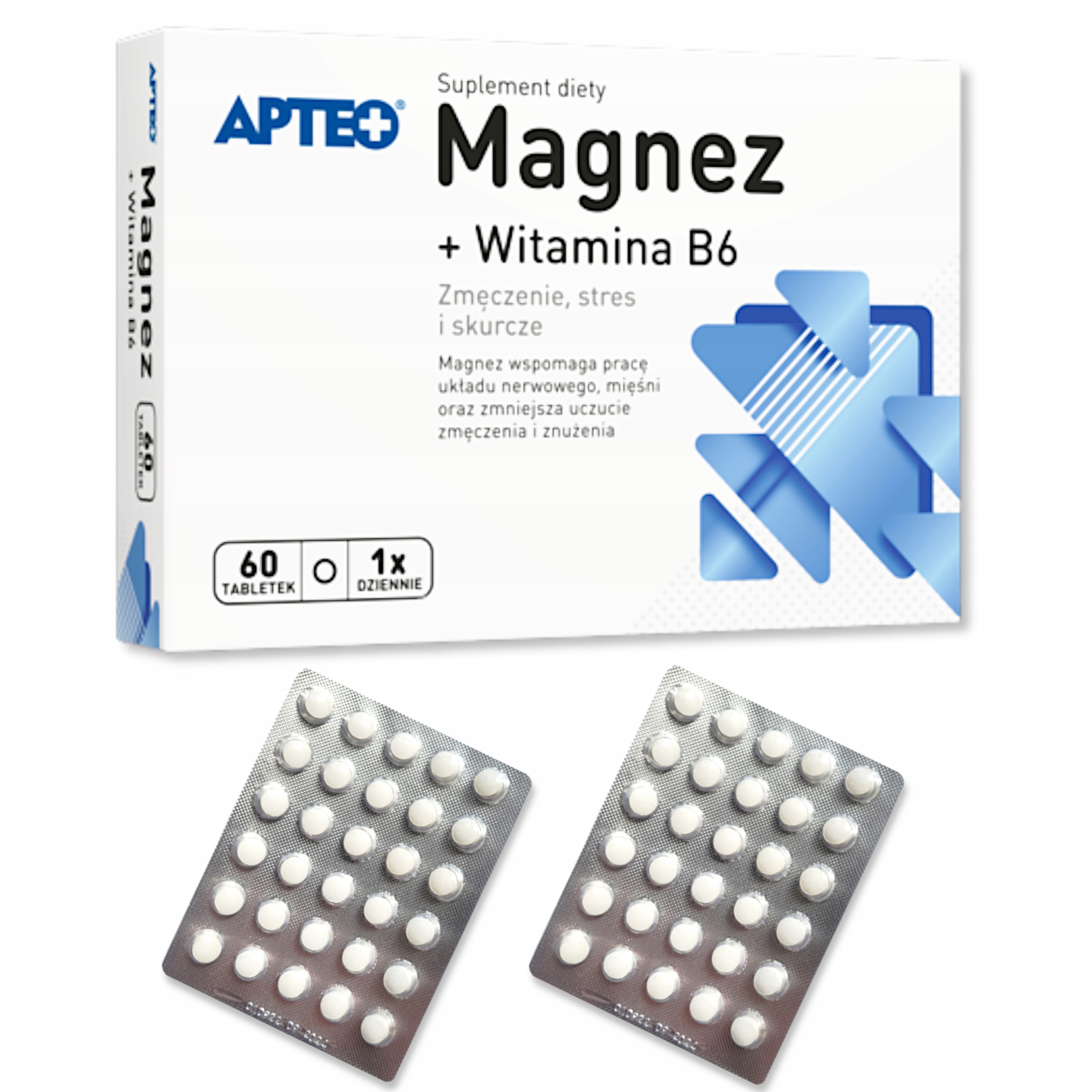 Apteo Magnez + Wit. B6 60 tabletek (5907553013103) • Cena, Opinie ...