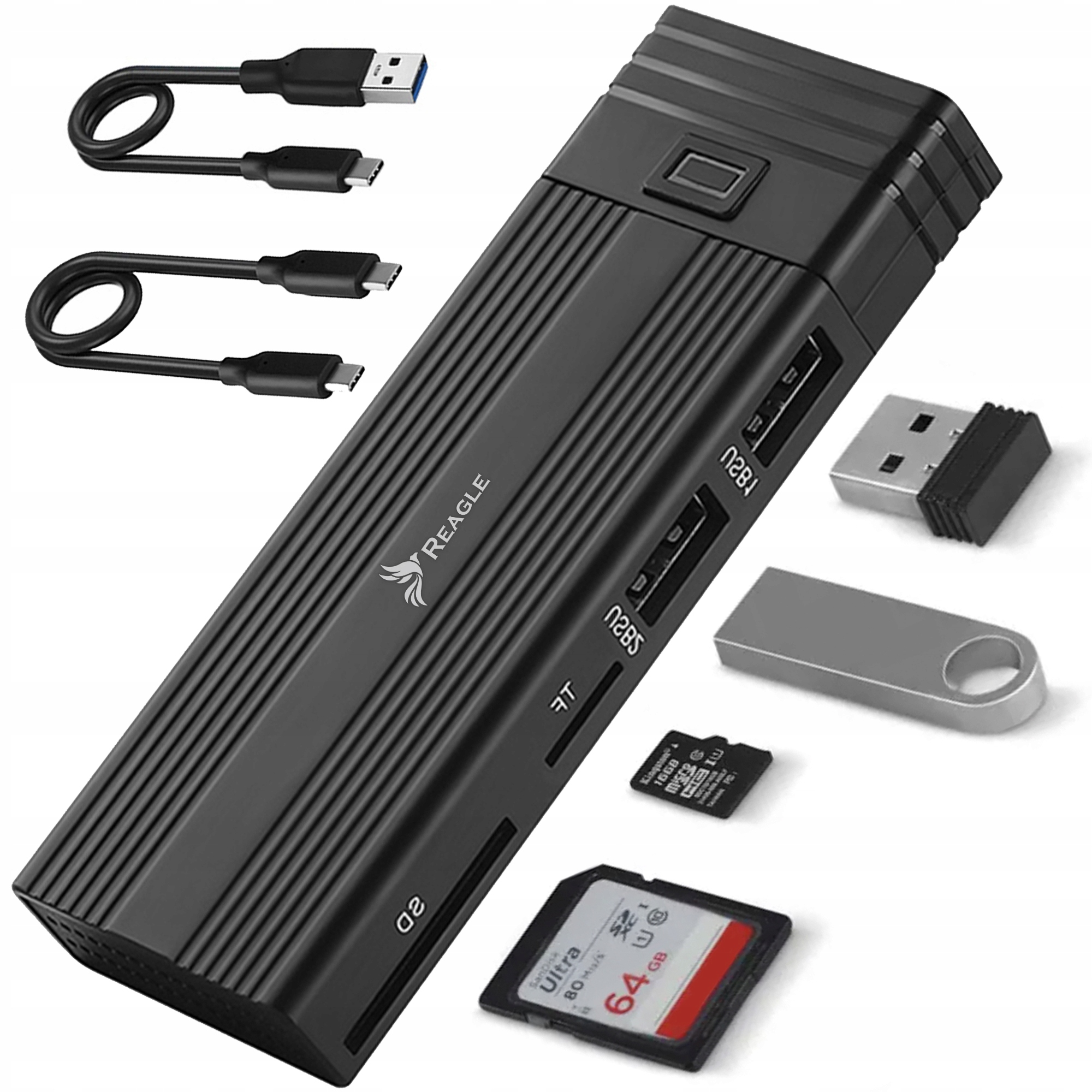 NVMe SATA M.2 SSD Ház USB-C 3.1 HUB-bal, (5905261351241) • Ár ...