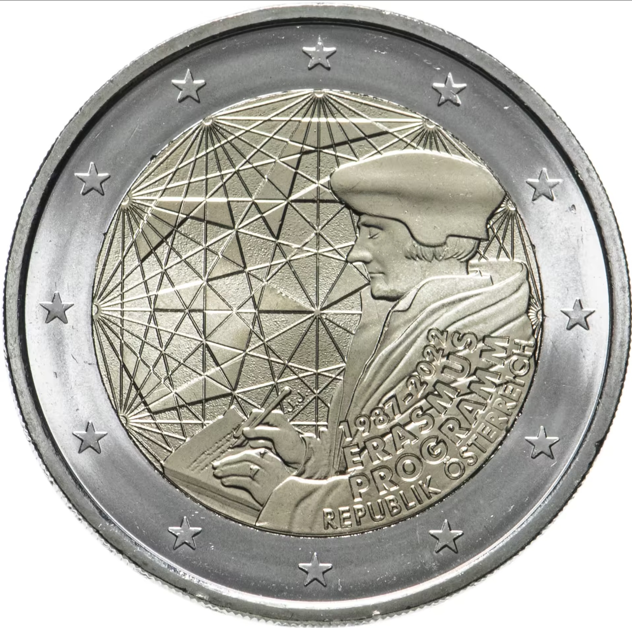 RAKOUSKO 2 EURO 2022 UNC 35 let programu Erasmus, • Ceny, Recenze - Allegro