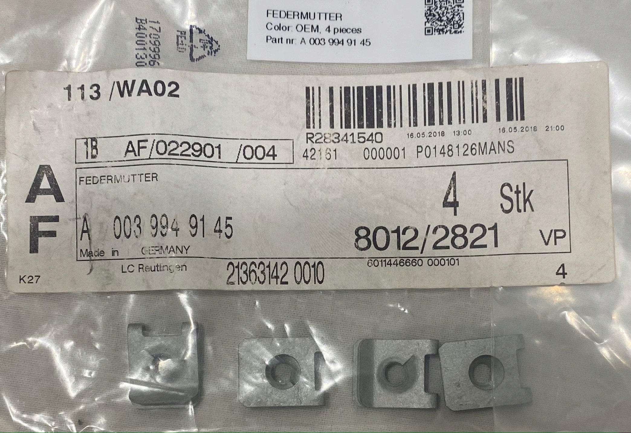 MERCEDES BENZ nakrętka zabezpieczająca A0039949145 A0039949145 za 69 zł ...