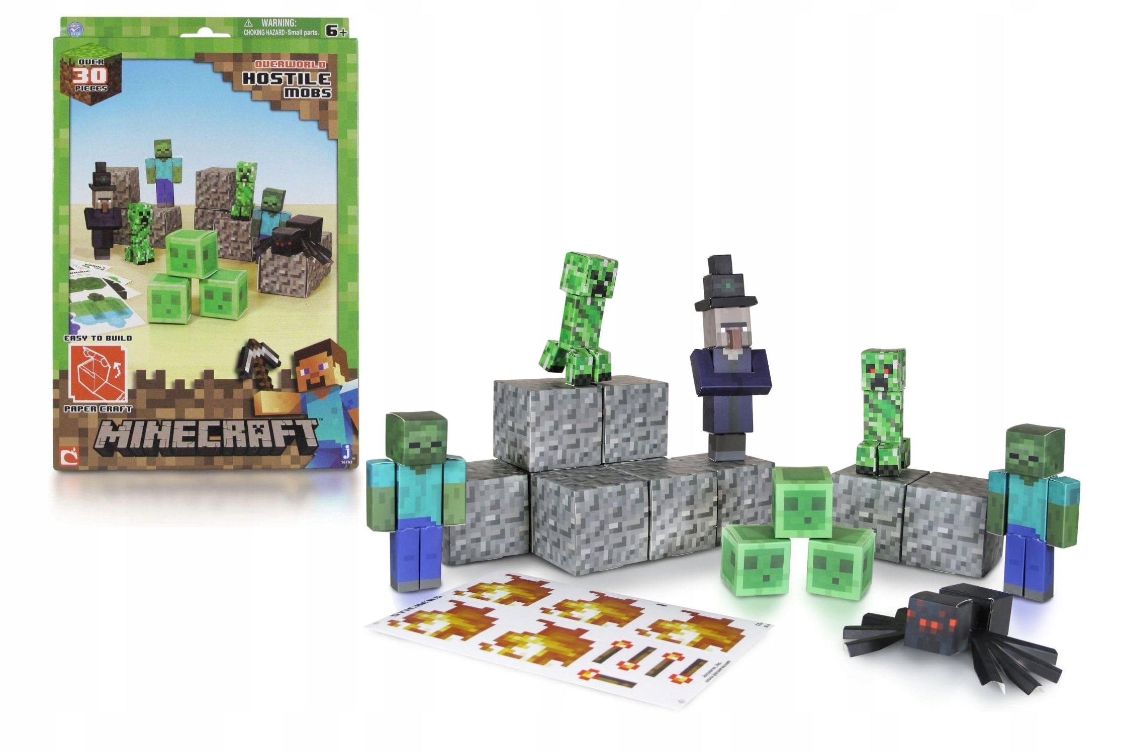MINECRAFT PAPER CRAFT ZESTAW KREATYWNY NIEPRZYJACIELE 16703 16380718800 ...