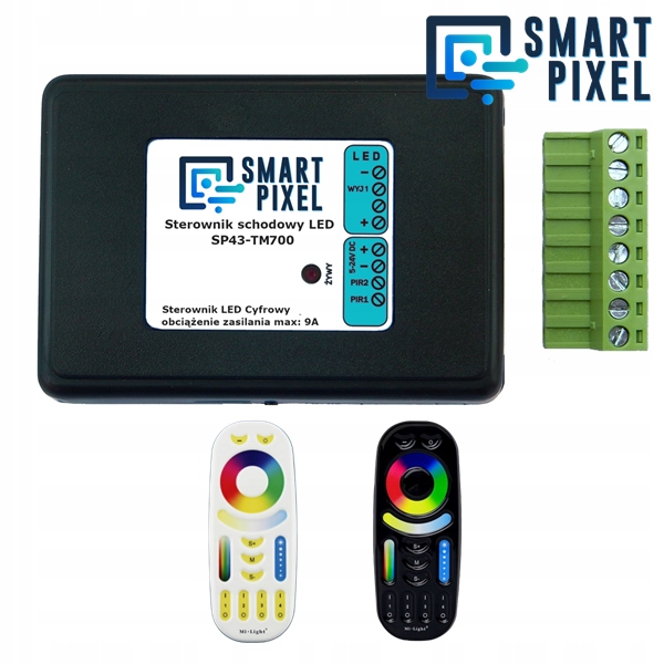 Sterownik schodowy SmartPixel SP43-TM700 do taśm LED cyfrowych RGBW 5 ...