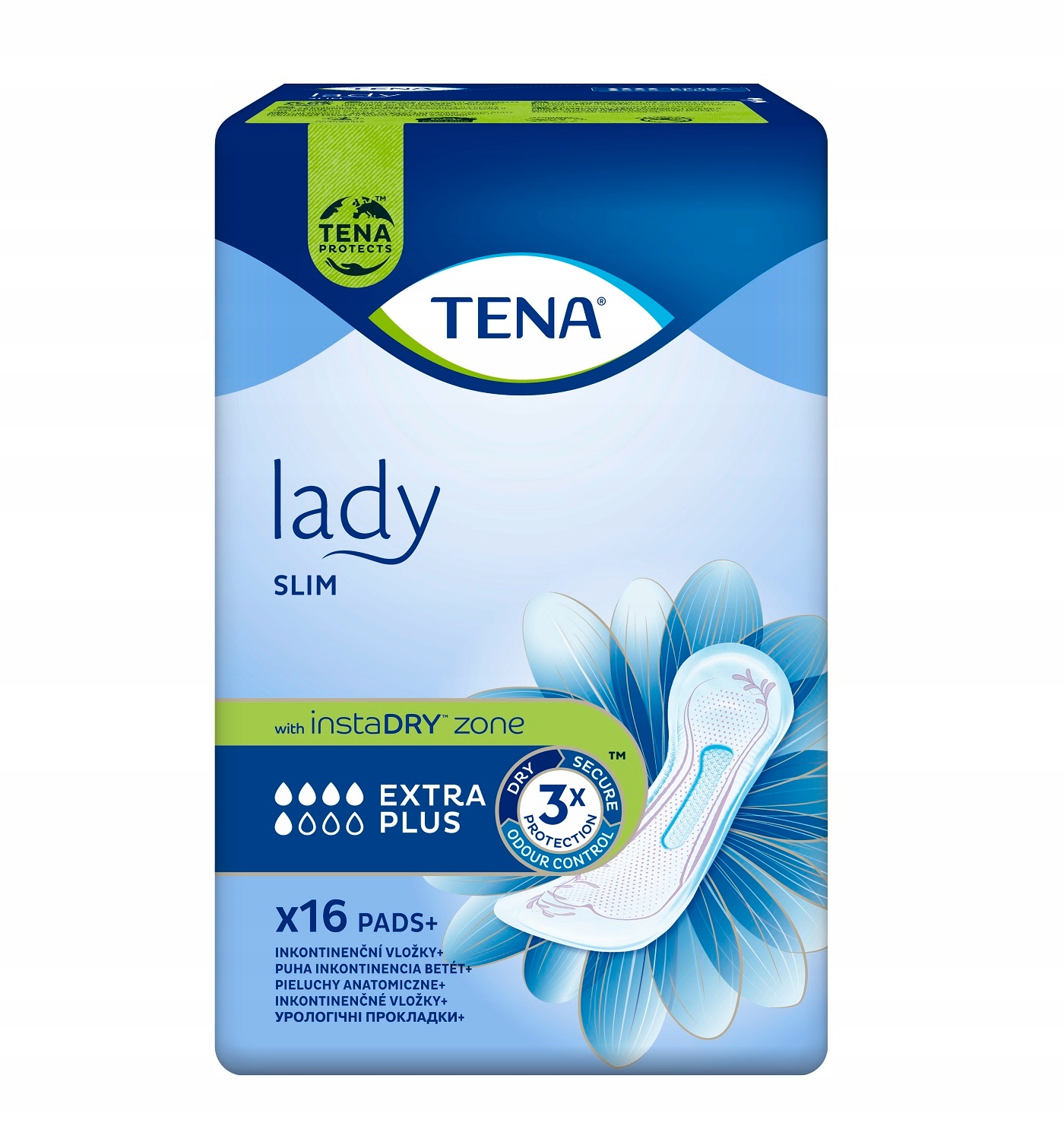 TENA LADY SLIM EXTRA PLUS Wkładki anatomiczne 16 sztuk (7322541463193 ...
