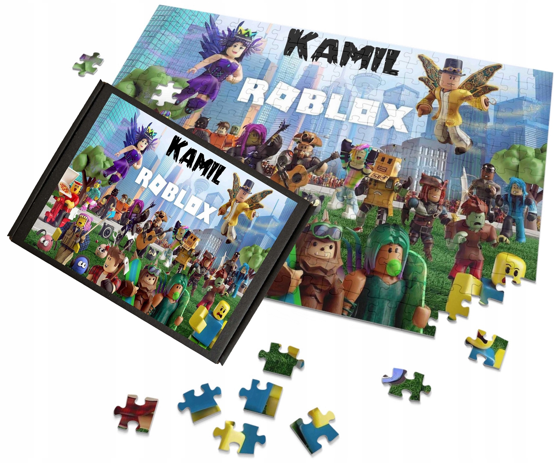 Puzzle ROBLOX A4 110 el z Własnym Nadrukiem Dowolne IMIĘ Pudełko ...