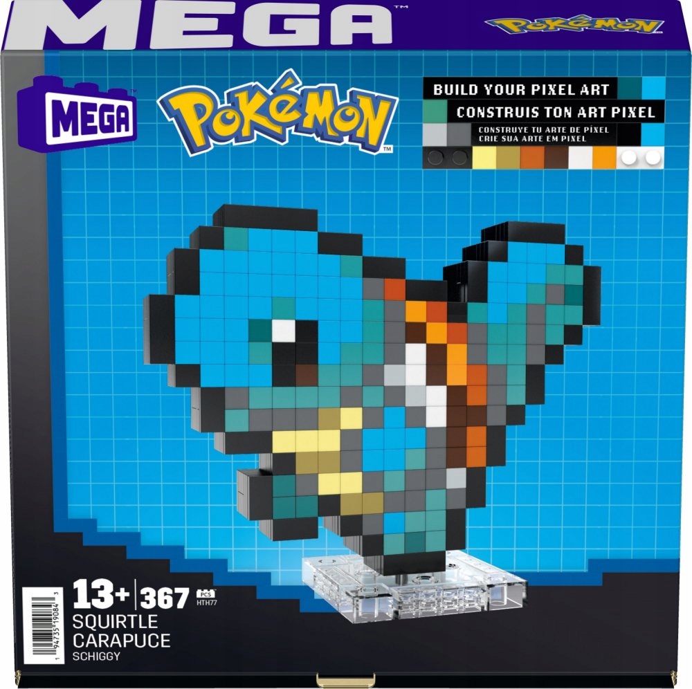MEGA CONSTRUX BLOCKS 367 kusov POKEMON SQUIRTLE PIXEL ART - Allegro