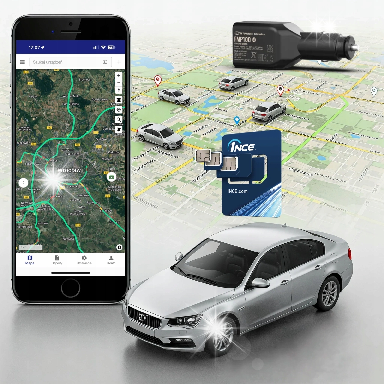 Teltonika FMP100 OBD2 Lokalizator GPS Tracker Bluetooth do Auta Floty ...