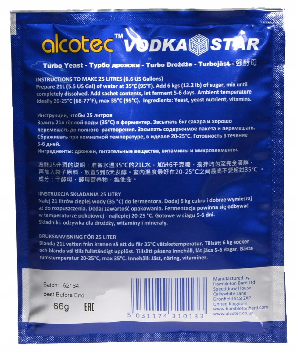 ALCOTEC VODKA STAR 50szt drożdże gorzelnicze - Alcotec | Sklep EMPIK.COM