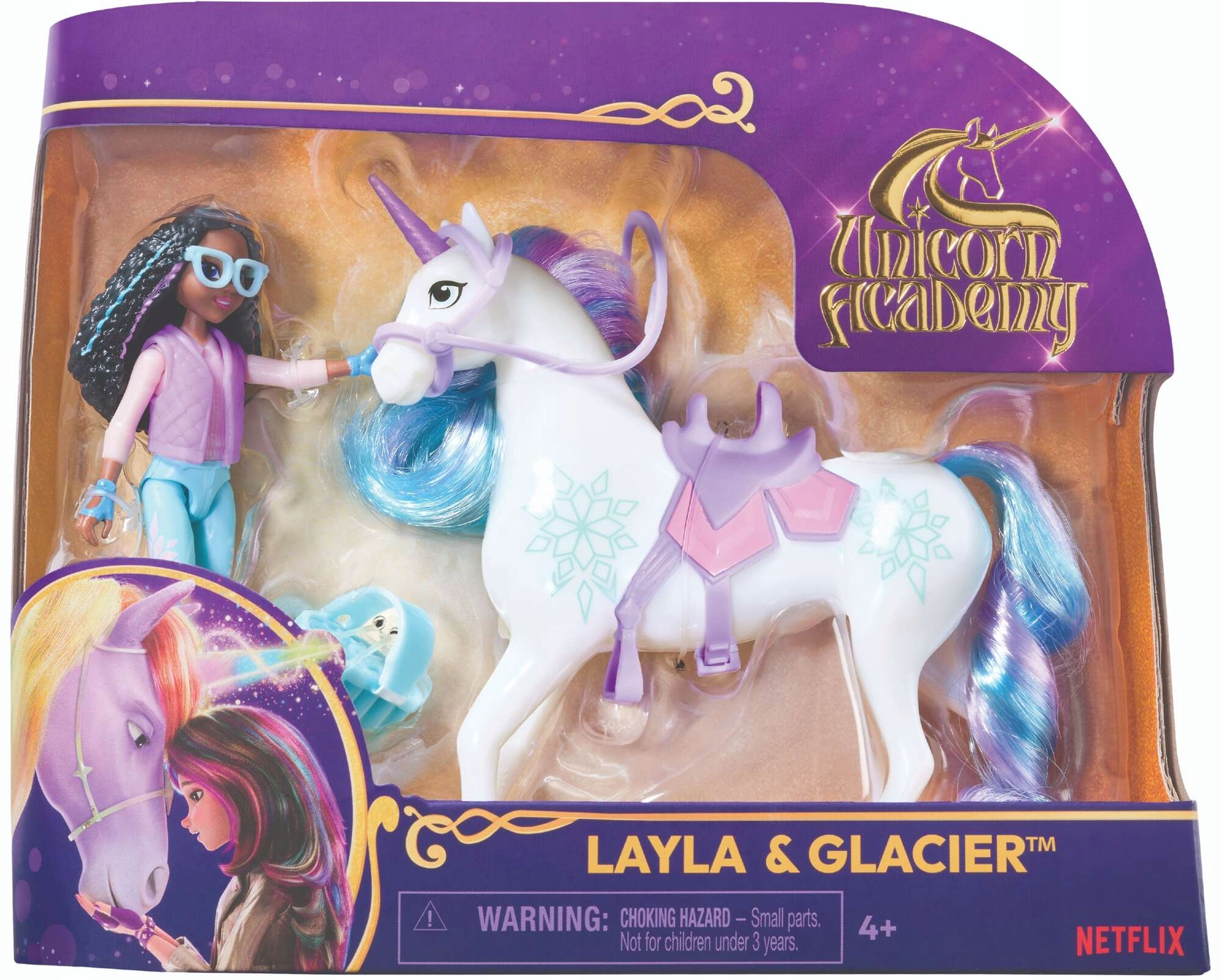 AKADEMIA JEDNOROŻCÓW UNICORN ACADEMY ZESTAW FIGURKI LAYLA&GLACIER + AKC ...