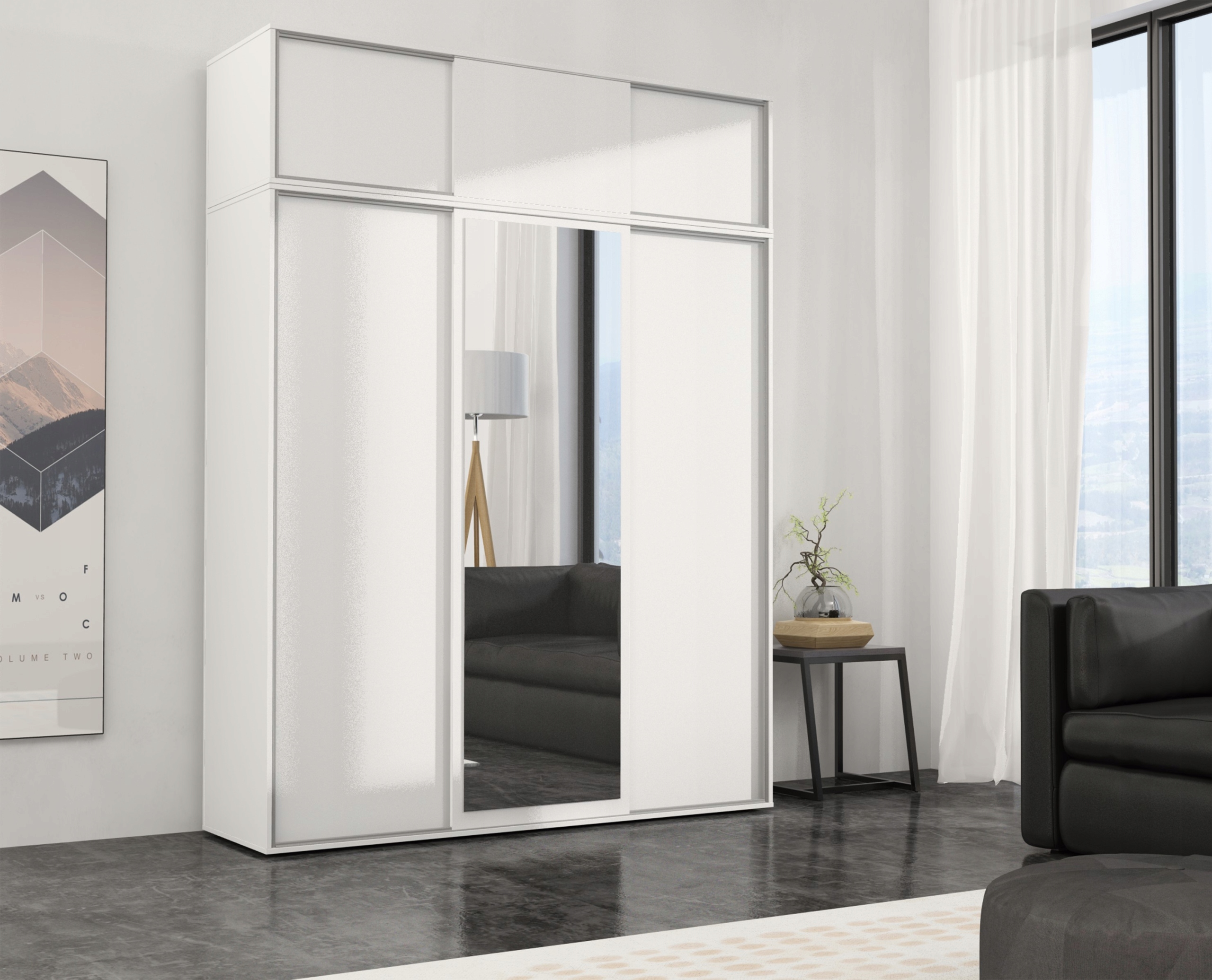 Szafa TM szafy 180 x 245 x 60 cm biały szafa z lustrem • Cena, Opinie • Szafy 10747413200 • Allegro