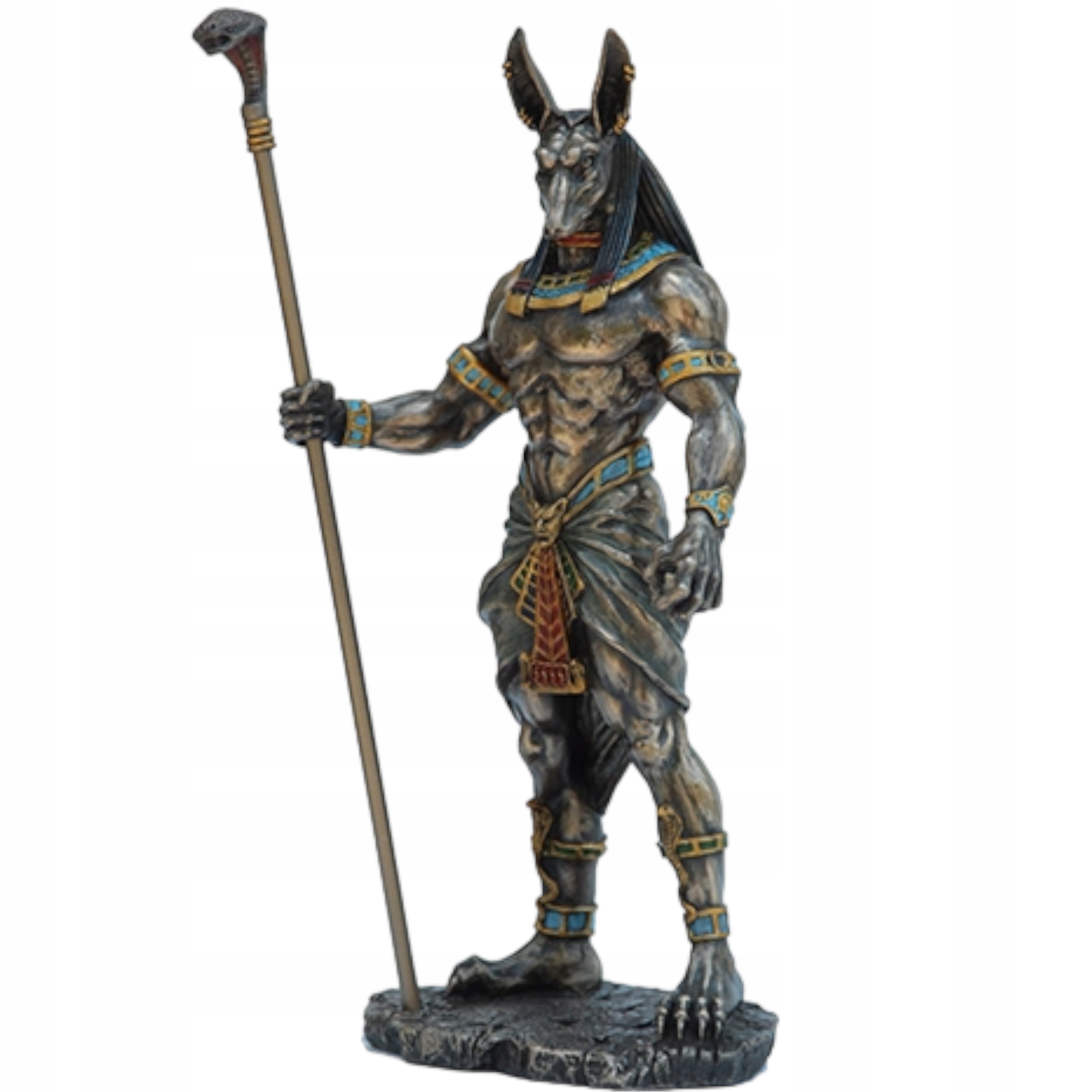 Rzeźba figurka egipski BÓG śmierci ANUBIS z kobrą VERONESE (WU76642A4 ...
