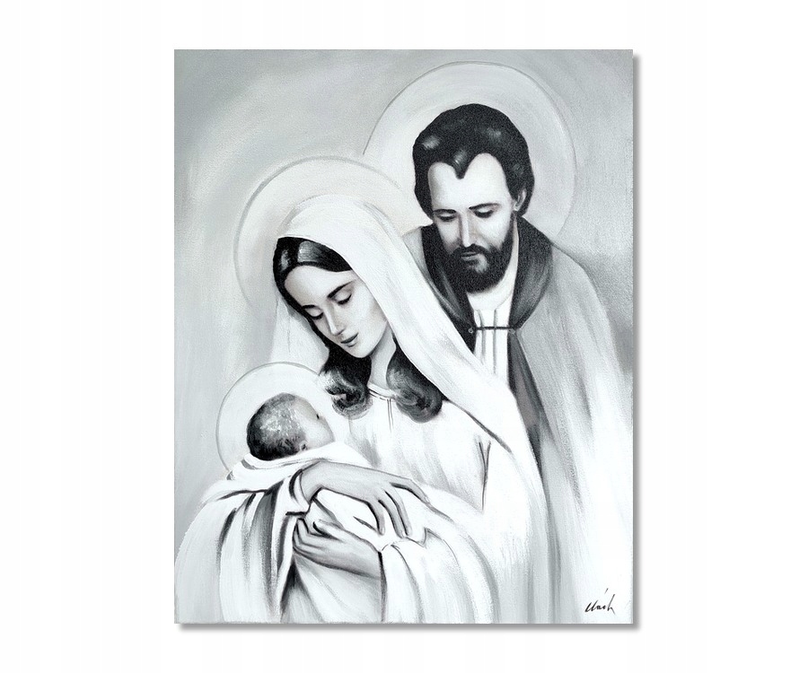 Obraz Malowany Święta Rodzina - Niska cena na Allegro.pl
