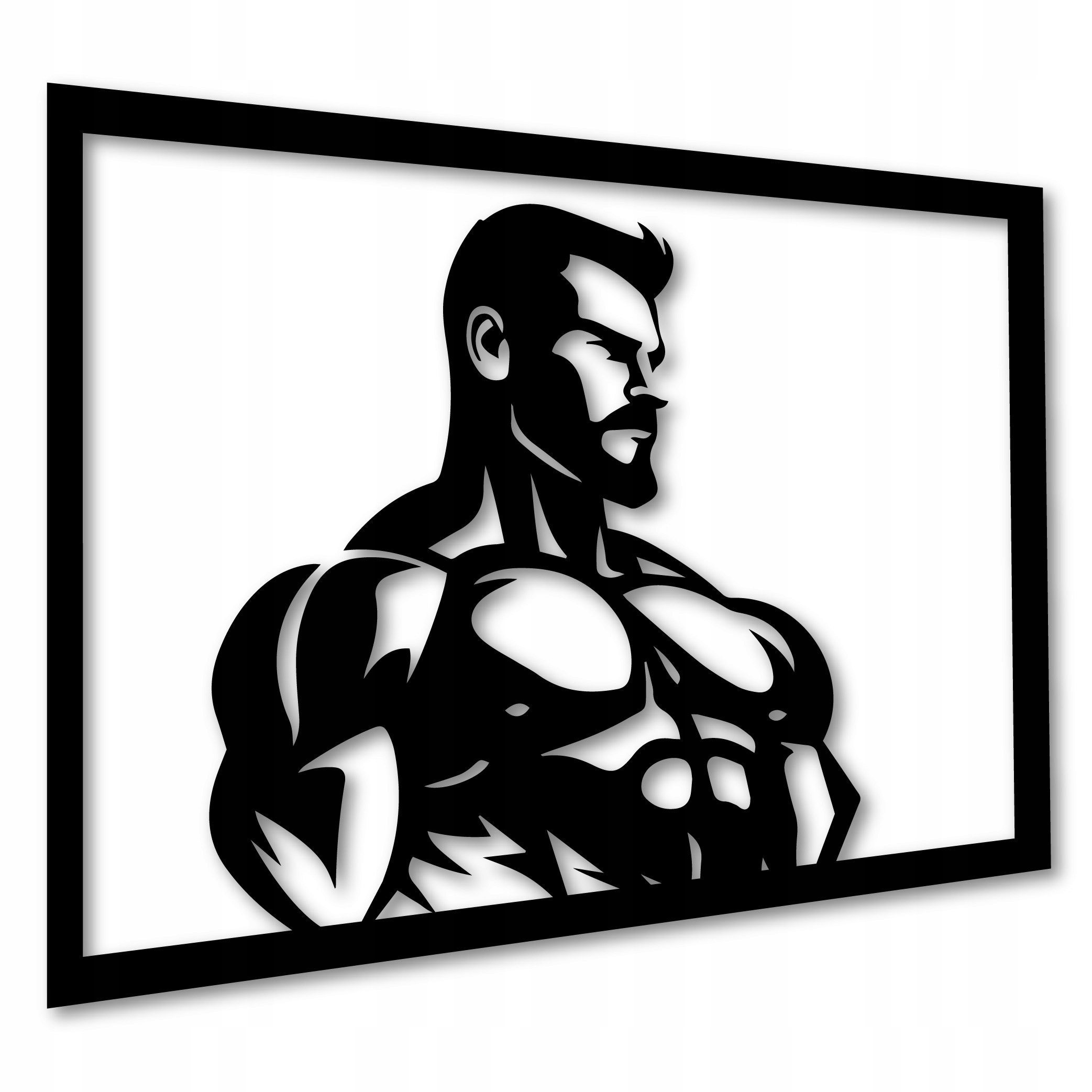 DEKORACJA ŚCIENNA SIŁOWNIA OBRAZ AŻUROWY LOFT BODYBUILDING NA ŚCIANĘ XL ...