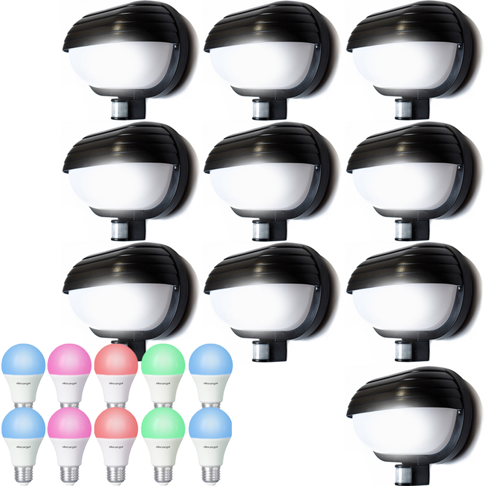 10x LAMPA LED RGB ŚCIENNA ZEWNĘTRZNA OGRODOWA ELEWACYJNA E27 TUYA SMART ...