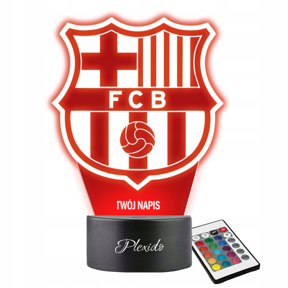Lampka Nocna Klub FC Barcelona 3D Led Pilot Imię (5903457862915) • Cena ...