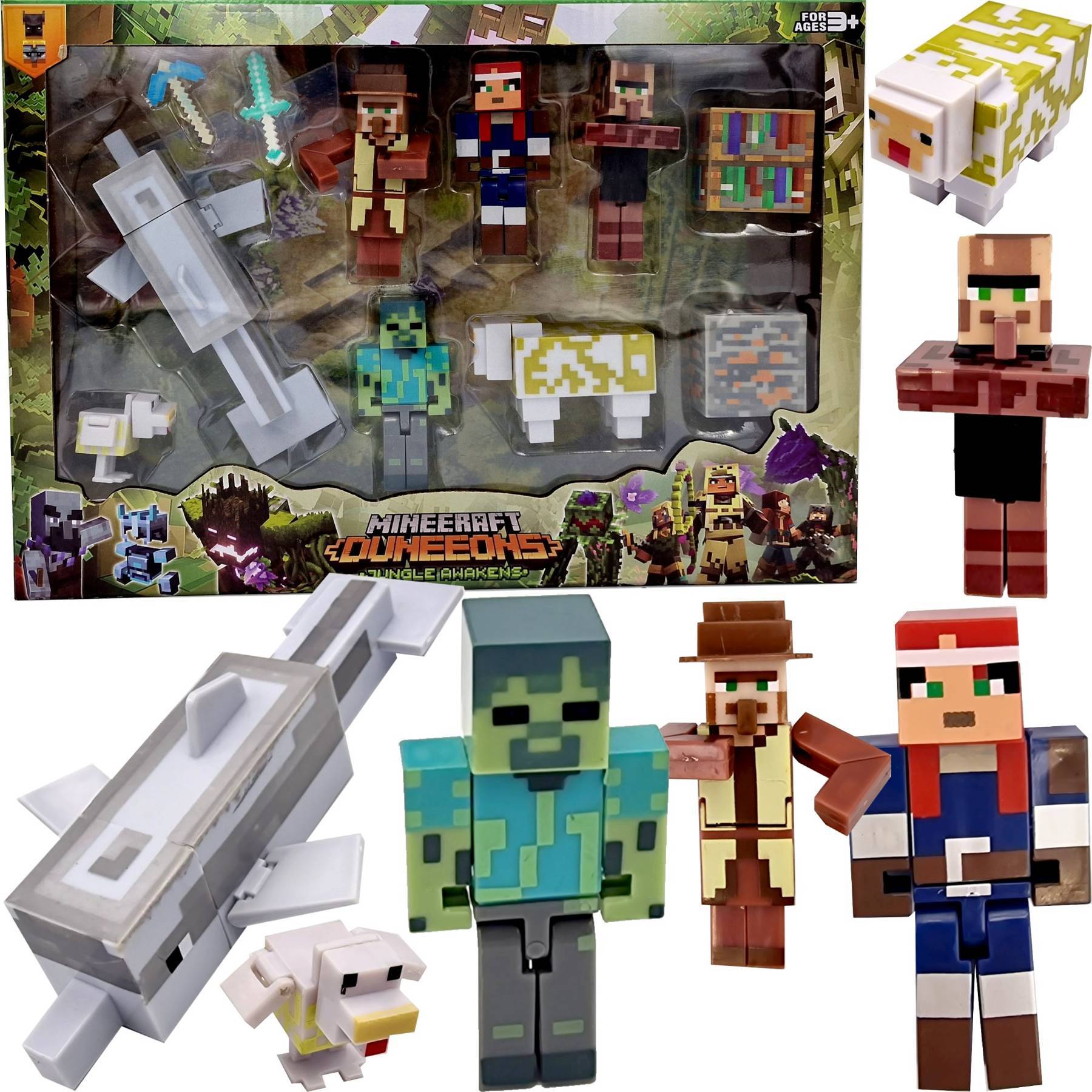 MINECRAFT DUŻY ZESTAW 7 FIGUREK AKCESORIA FIGURKI 12812468554 - Allegro.pl