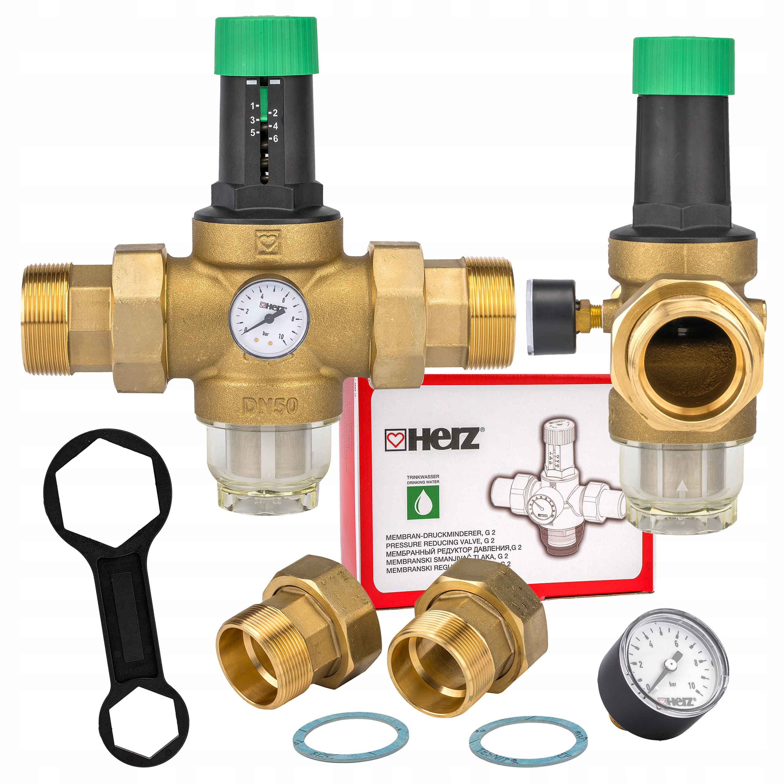 REDUKTOR REGULATOR CIŚNIENIA WODY Ø 2" CALE Z MANOMETREM I FILTREM SOLIDNY (3838963425021 ...