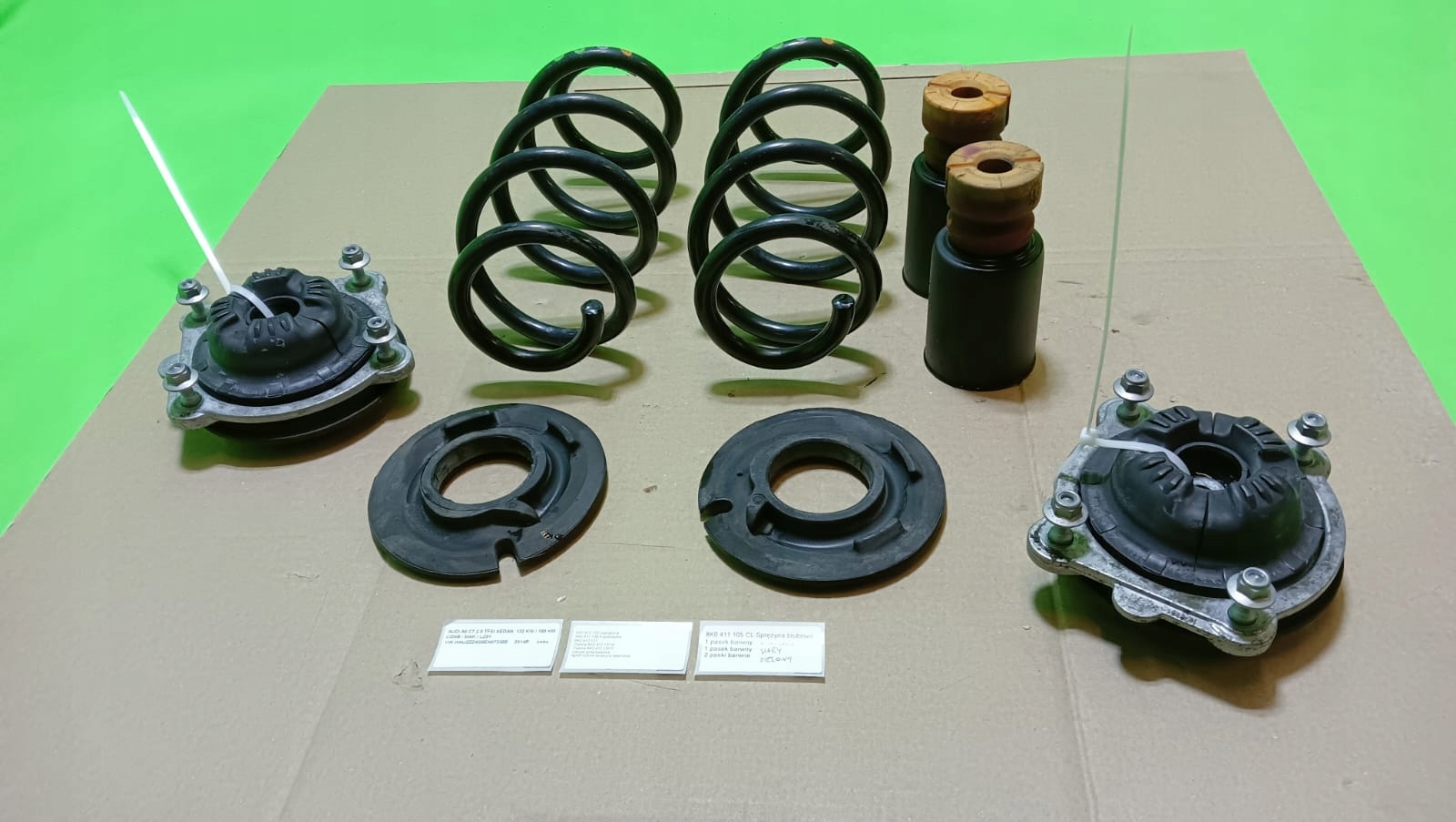 AUDI A6 C7 KOMPLET SPRĘŻYN PRZÓD GNIAZD ODBOI OSŁON PODKŁADEK S-LINE14R ...