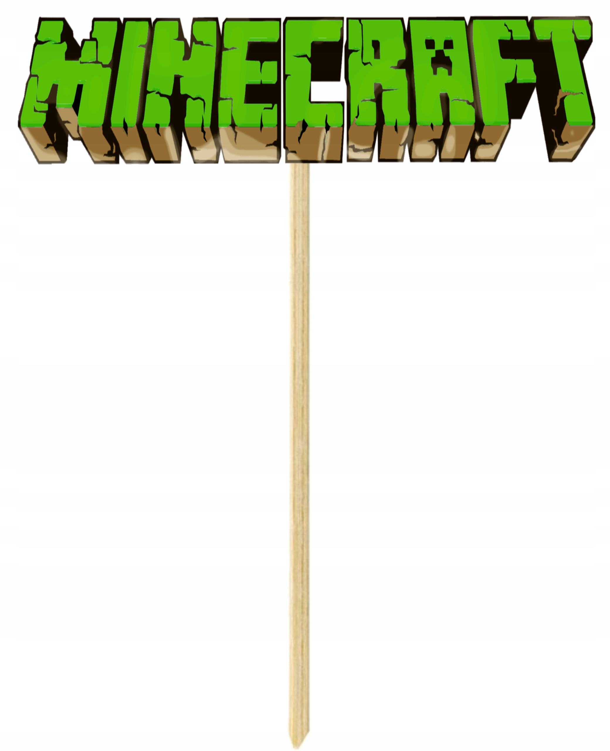 TOPPER NA TORT URODZINY MINECRAFT DUŻY NAPIS • Cena, Opinie • Toppery ...