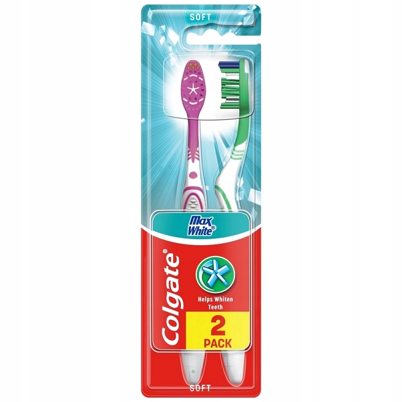 Colgate Szczoteczka Max White miękka 1+1gratis (8714789528304) • Cena ...