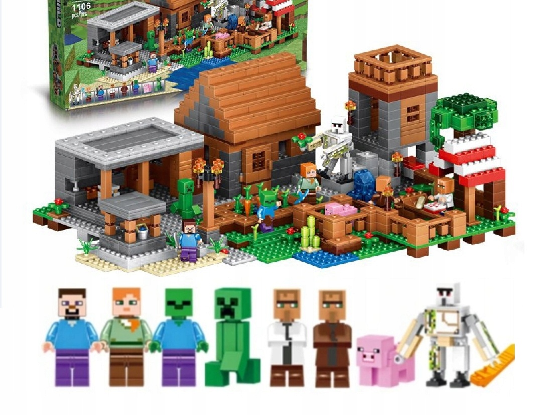 Minecraft Duża Wioska 21128 Farma 1106ele +k. Lego 12142667163 - Allegro.pl