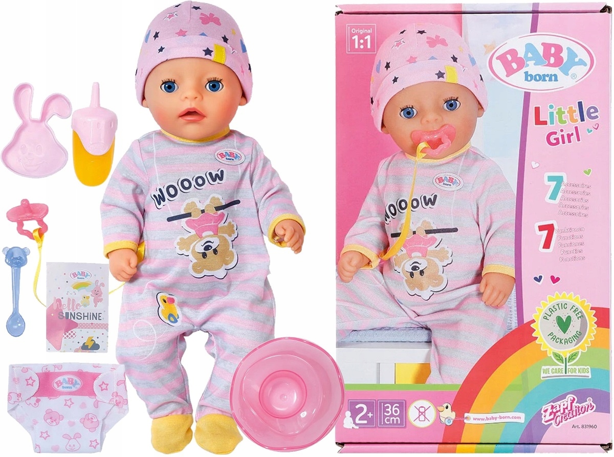 BABY BORN LITTLE GIRL LALKA INTERAKTYWNA 831960 11449819722 - Allegro.pl