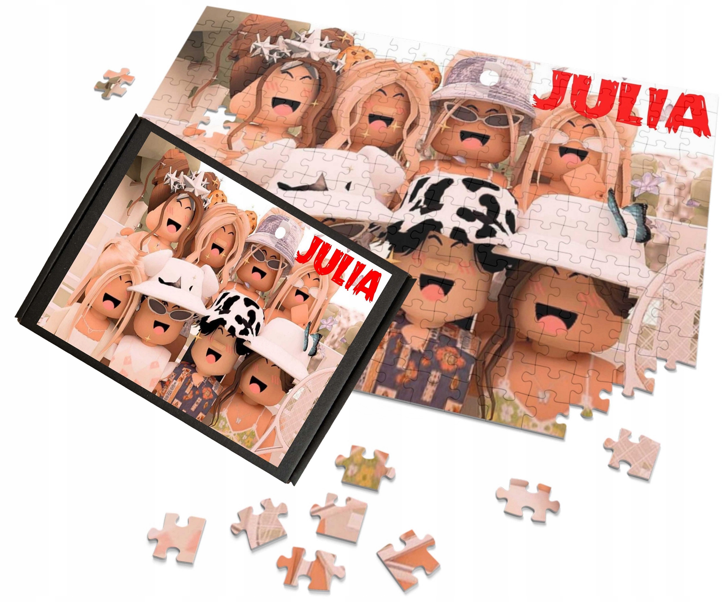 Puzzle ROBLOX A4 70 el s vlastnou potlačou, ľubovoľné meno, krabička za ...