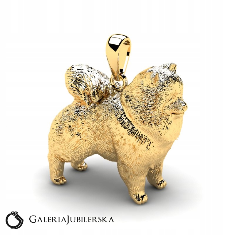 PŘÍVĚSEK ZLATO PES ŠPIC POMERANIAN 14KR za 36291.00CZK - Allegro