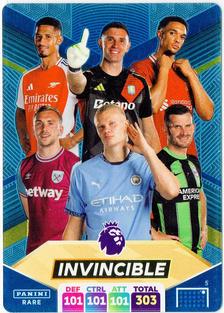 PANINI PREMIER LEAGUE 2025 futbalová karta parallel SAPPHIRE INVINCIBLE ...