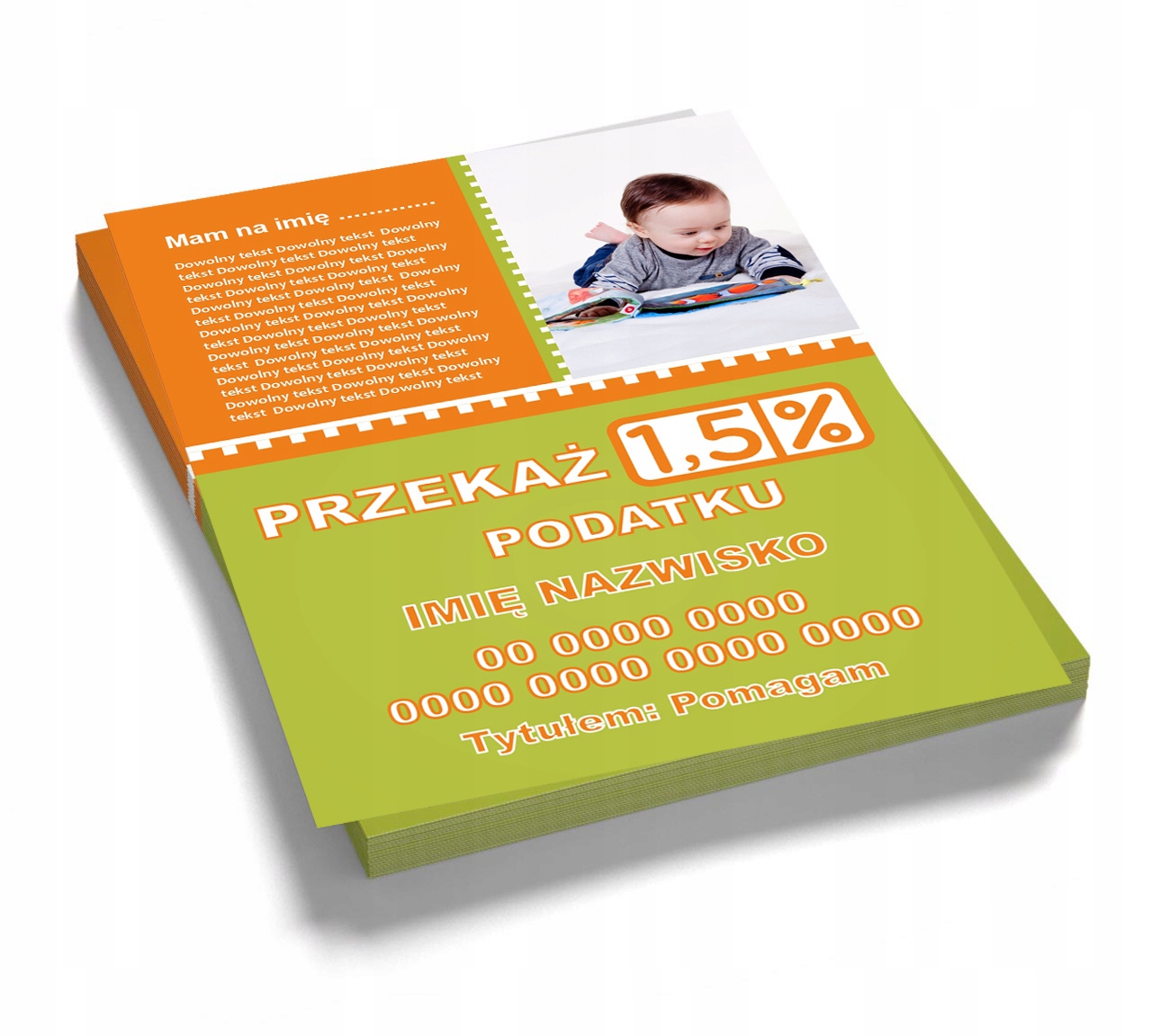 ULOTKI A6 5000szt PRZEKAŻ 1 PROCENT Projekt szabl. • Cena, Opinie - Allegro