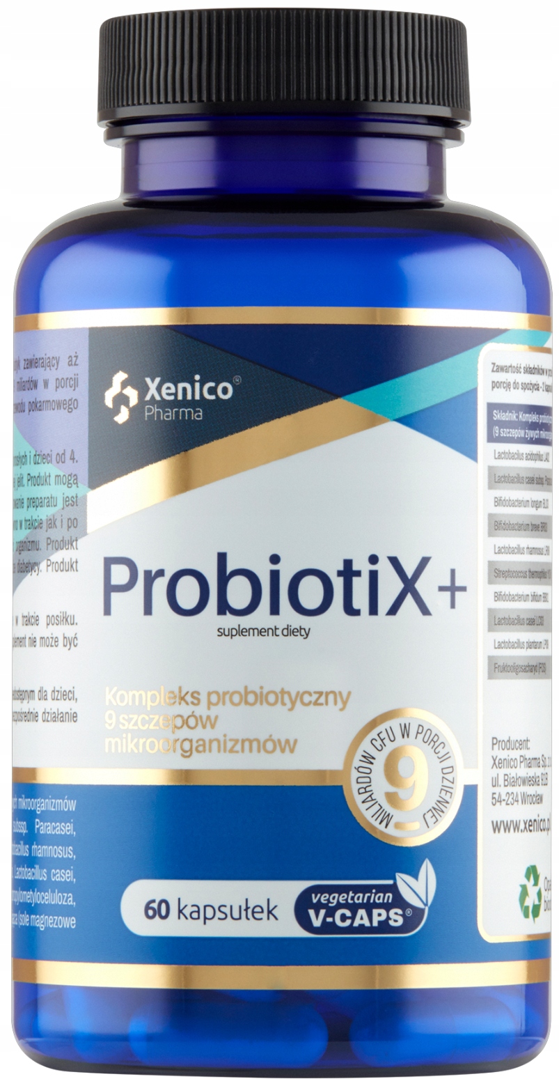 ProbiotiX+ 60 kapsułek Probiotyk 9 szczepów Żywe kultury bakterii ...