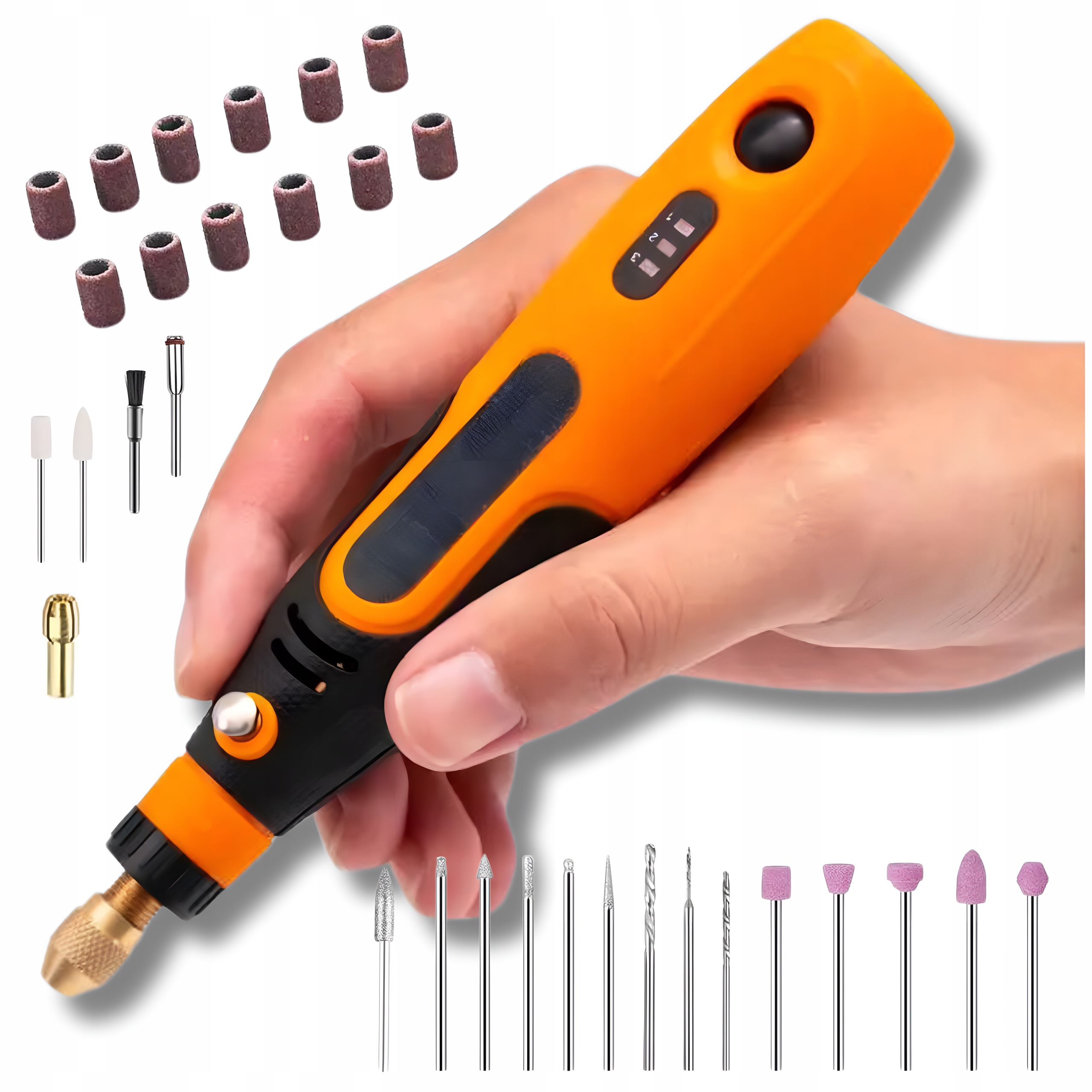 MINI BRUSKA MALÁ ELEKTRICKÁ AKUMULÁTOROVÁ VRTAČKA S RUČNÍMI HROTY za ...