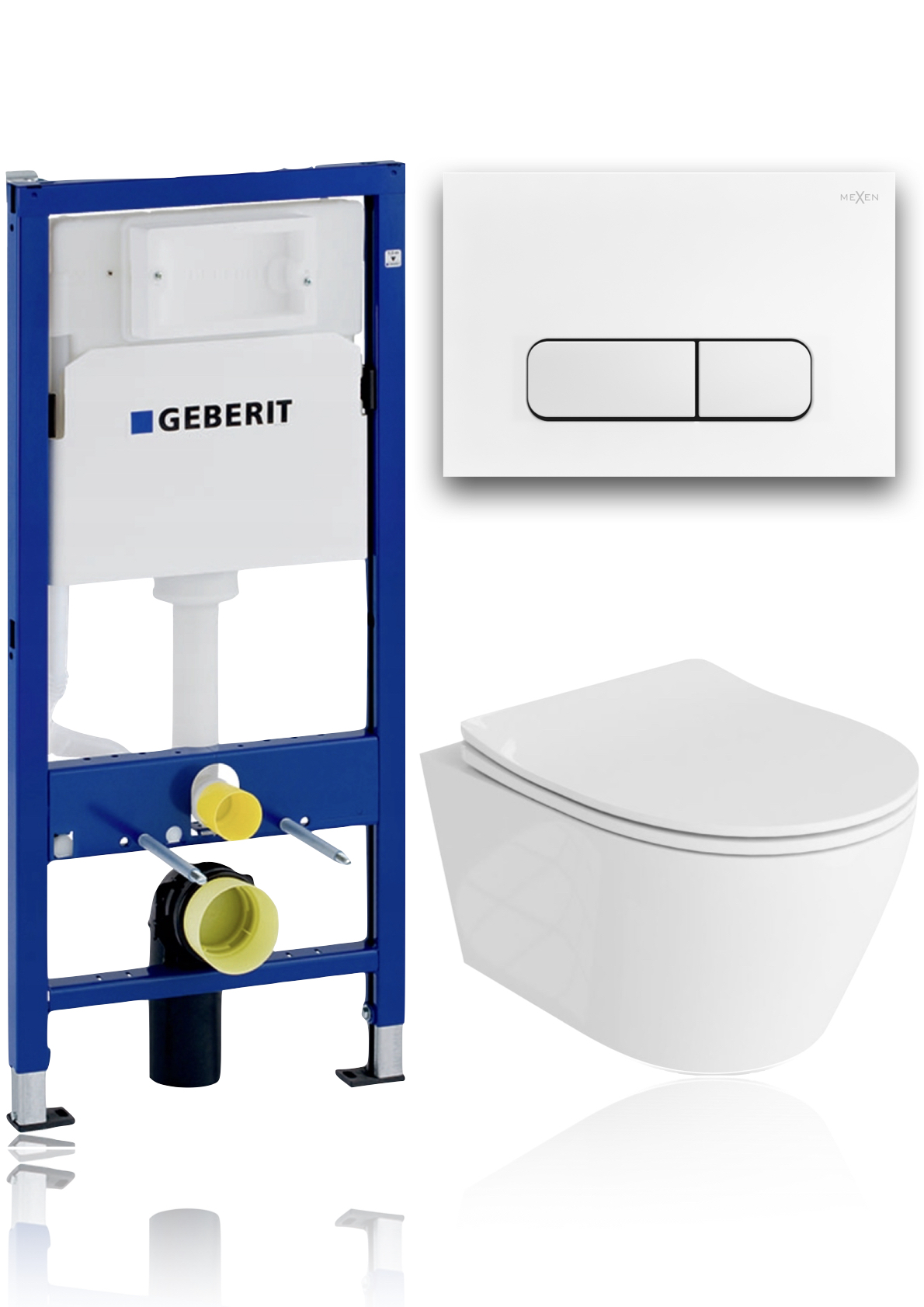 Zestaw WC GEBERIT DUOFIX BASIC stelaż podtynkowy misa przycisk BIAŁY ...