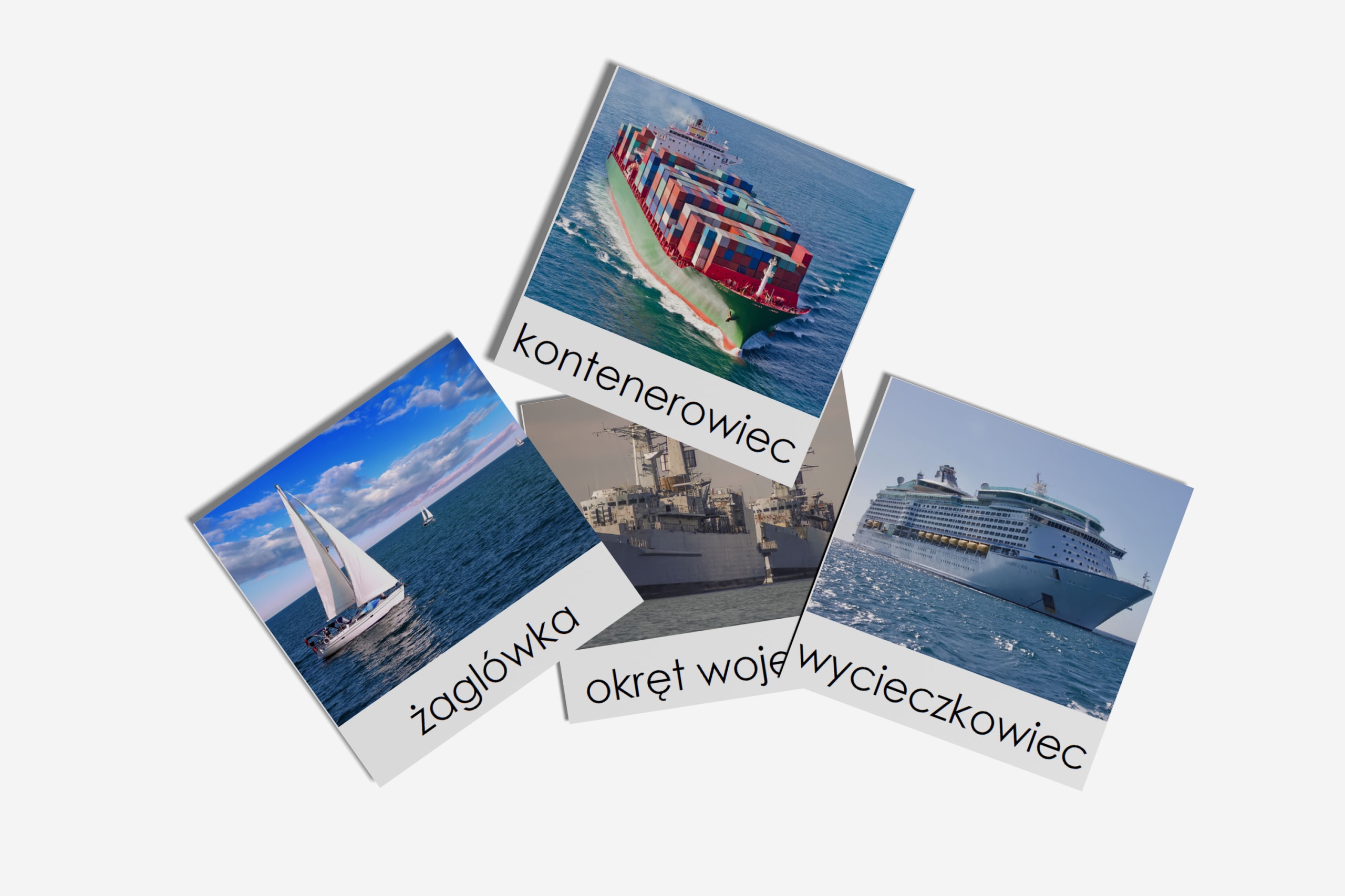 KARTY trójdzielne TRANSPORT WODNY statki 20 kart 13652180272 - Allegro.pl