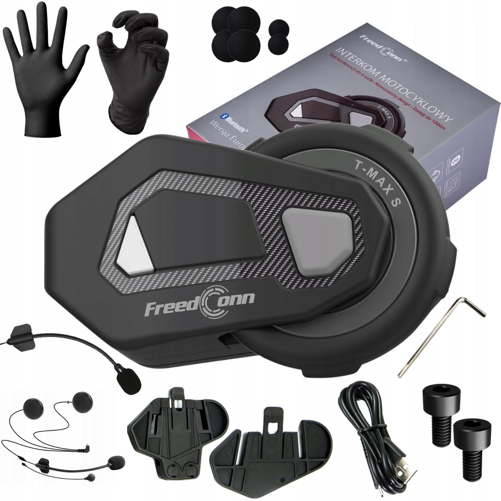 Interkom motocyklowy FreedConn T-MAX S V4 PRO 1 kask komunikaty po ...