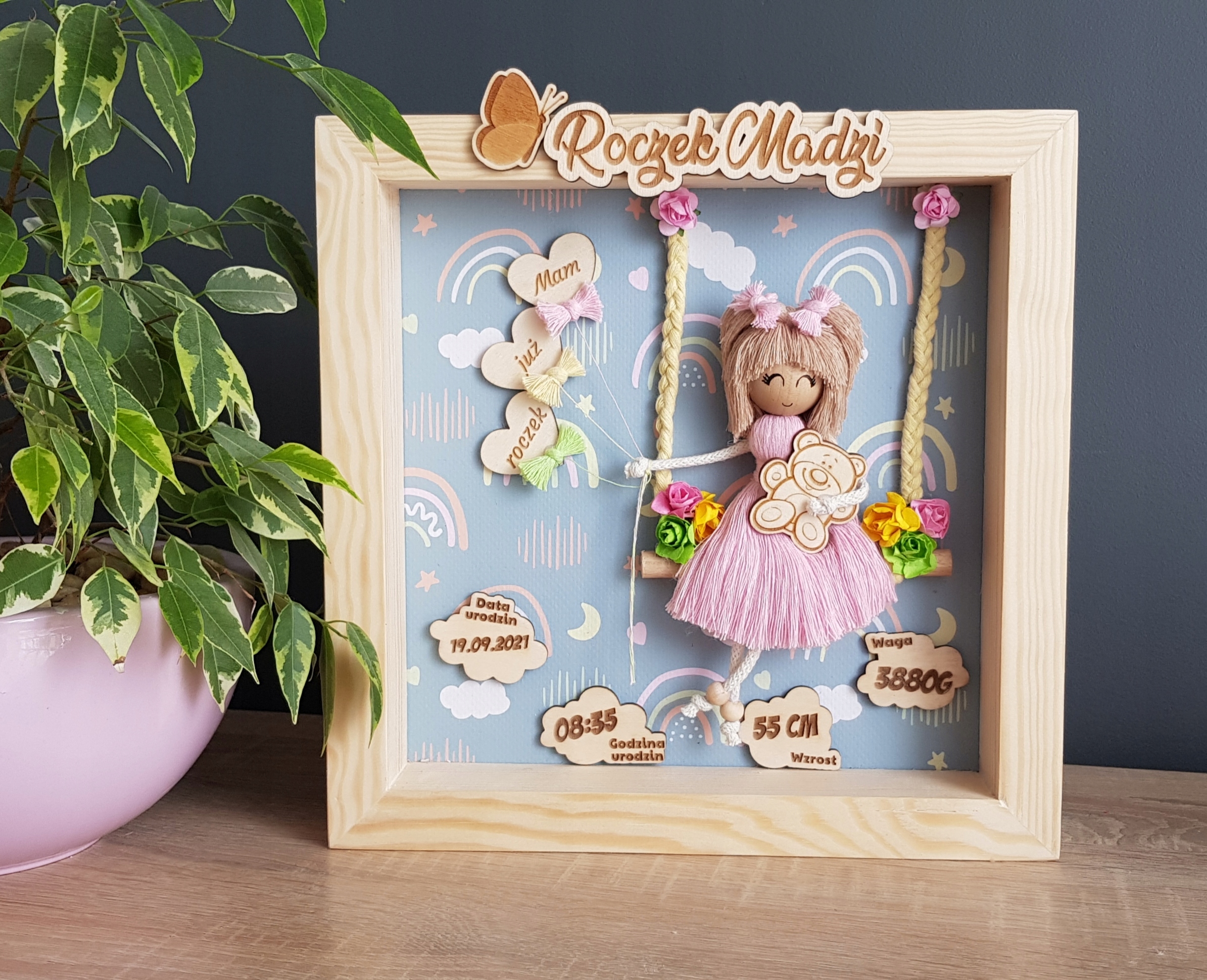 Personalizowana ramka 3D, prezent na roczek • Cena, Opinie • Obrazki i ...