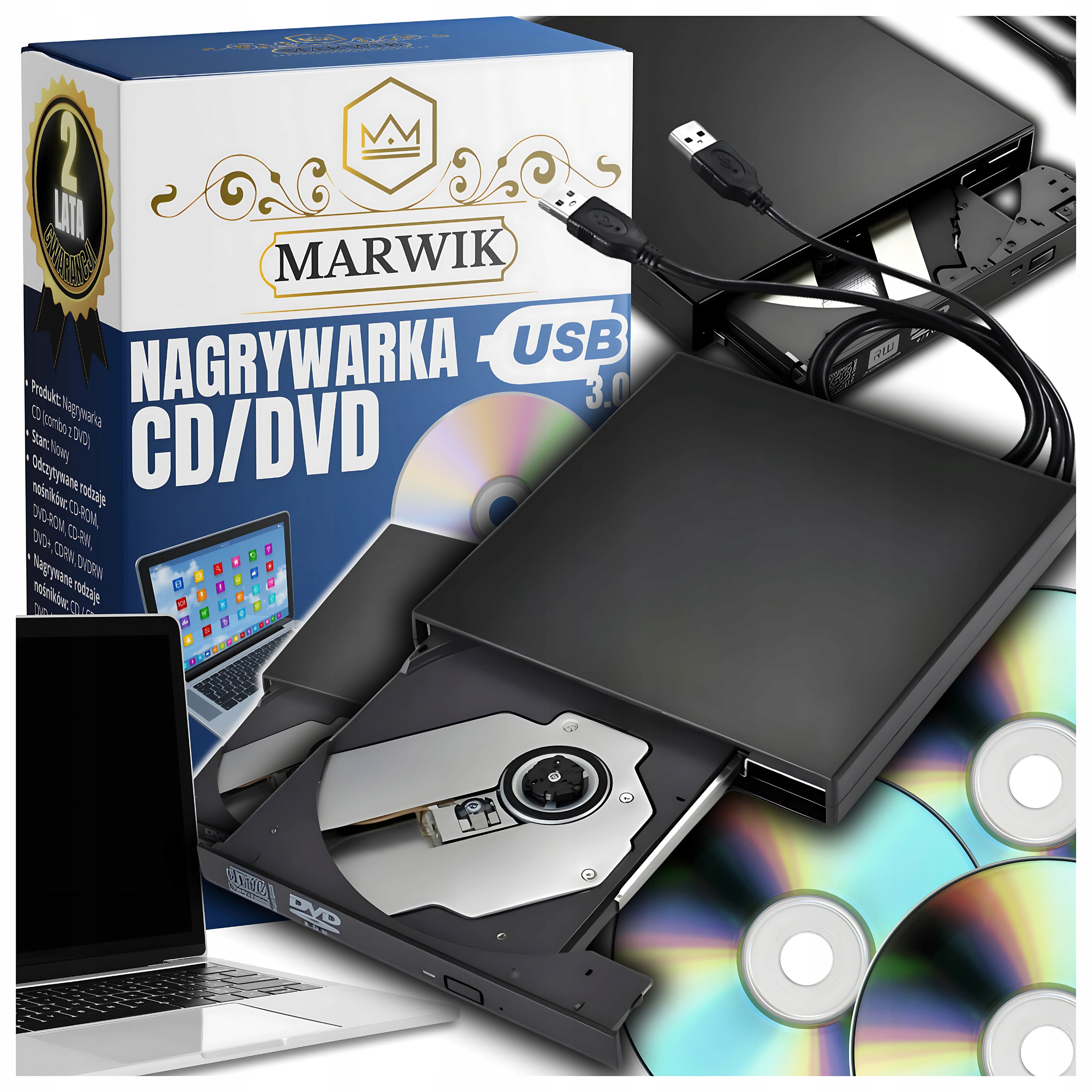 Nagrywarka CD (combo z DVD) zewnętrzna NAPĘD DVD USB NAGRYWANIE PŁYT CD-R DVD ODCZYT - Sklep ...
