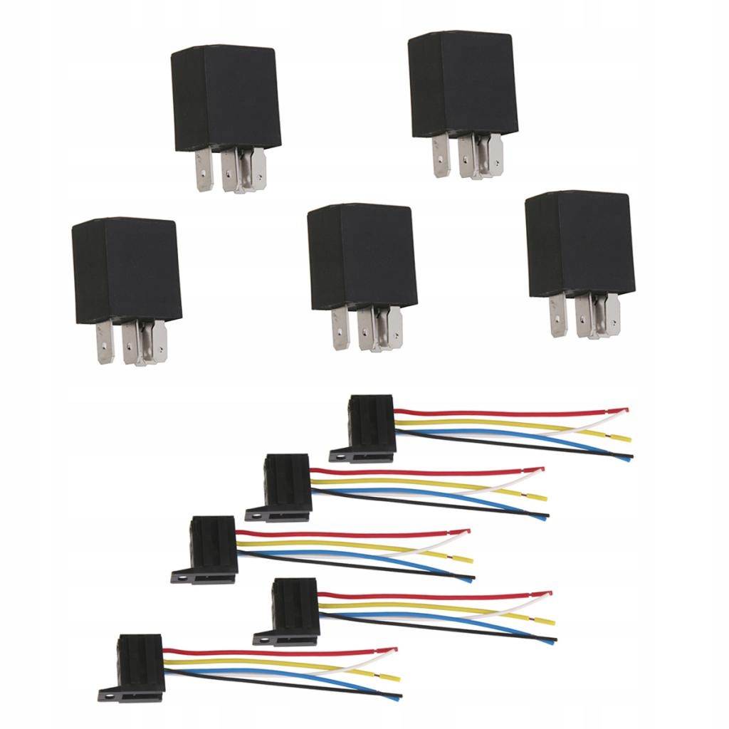 5 Pairs 12V 20A/30A SPDT Automotive Relay With Socket Connector ...