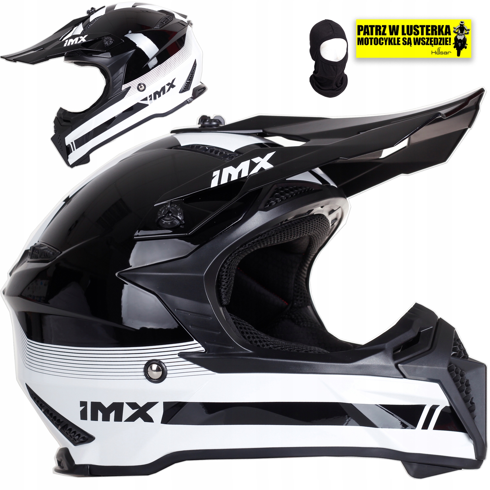 IMX FMX-02 Black / White KASK cross ATV off-road 3502211_014_XL za 329 ...