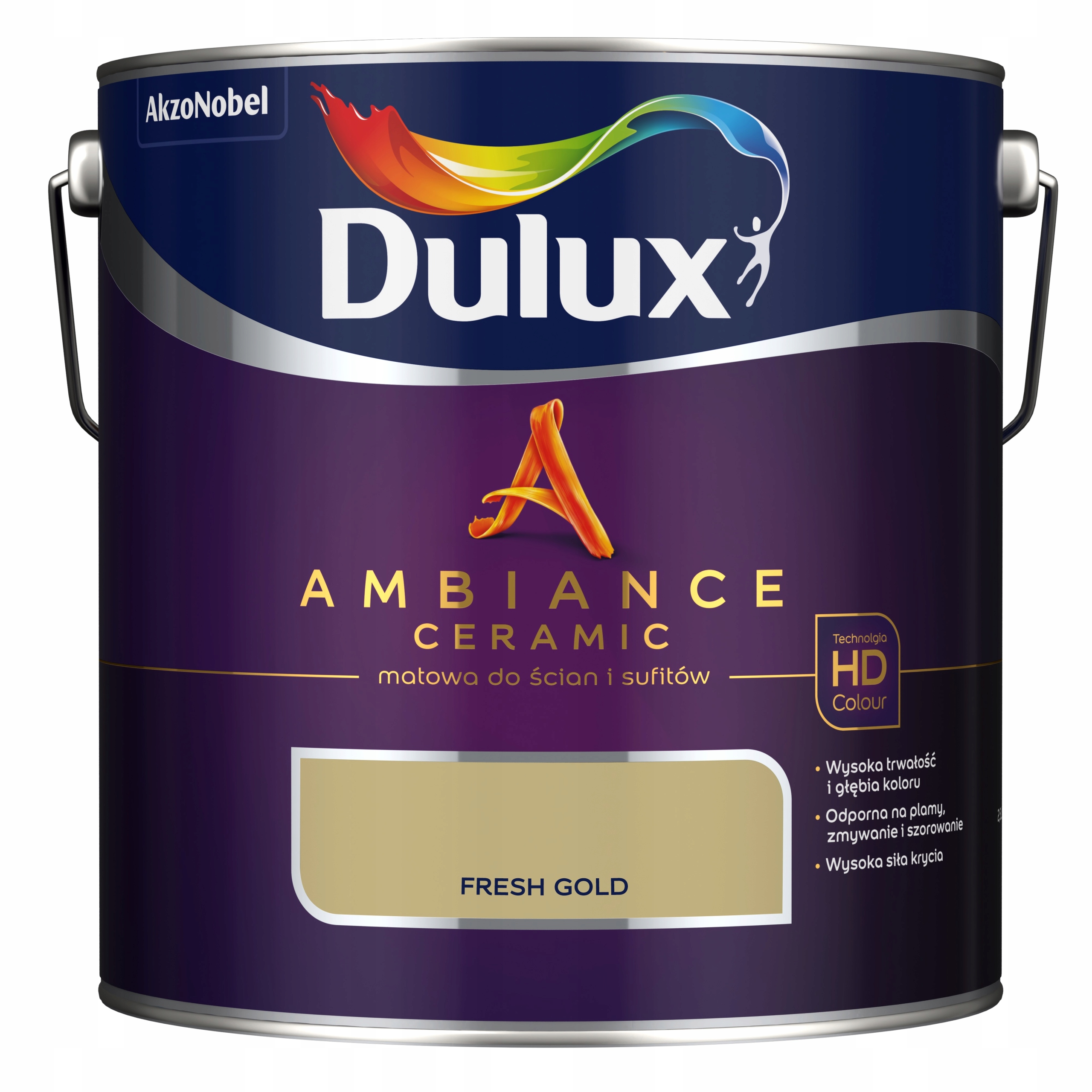 Farba ceramiczna ścienna Dulux 2,5 l Fresh Gold mat (5904078223093 ...