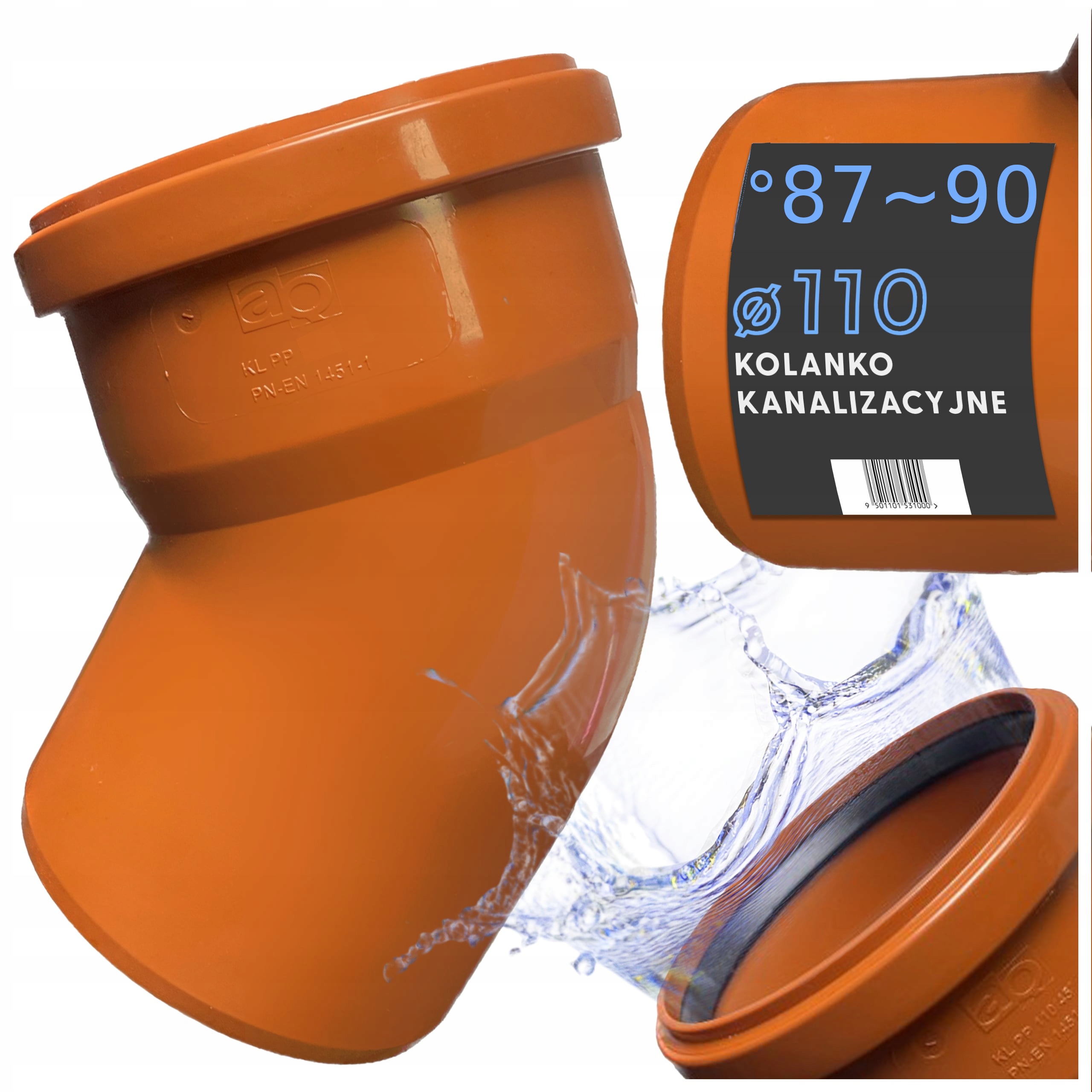 KOLANO PCV KANALIZACYJNE ZEWNĘTRZNE kąt 110 87 90 • Cena, Opinie • Rury ...