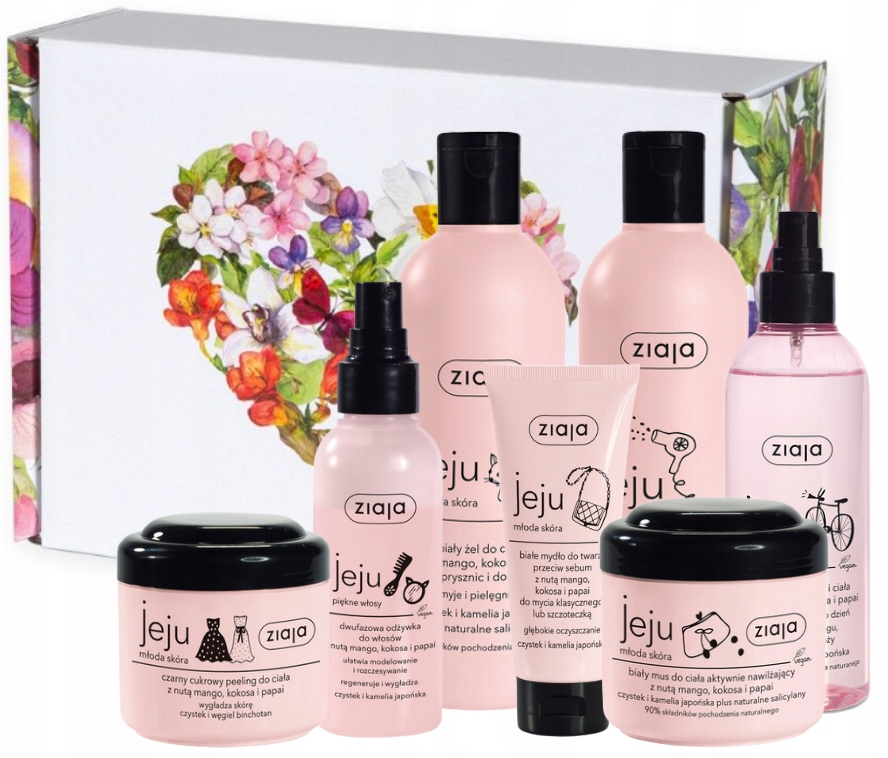 ZIAJA JEJU ZESTAW KOSMETYKÓW RÓŻOWY NA PREZENT 14251147610 - Allegro.pl