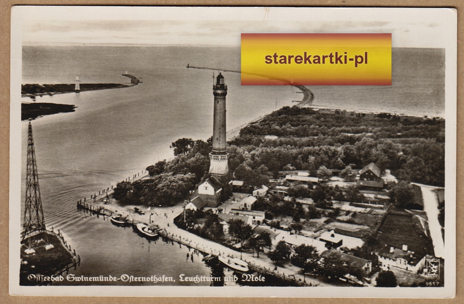 ŚWINOUJŚCIE / SWINEMUNDE - Z LOTU PTAKA - WEJŚCIE DO PORTU - LATARNIA • Cena, Opinie • Pomorze ...