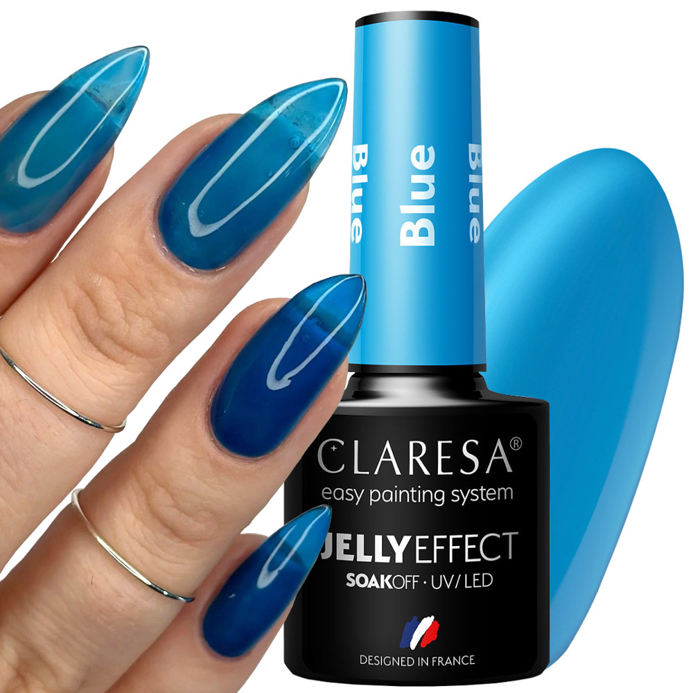 CLARESA LAKIER HYBRYDOWY HYBRYDA JELLY EFFECT TRANSPARENTNY JELLY BLUE ...