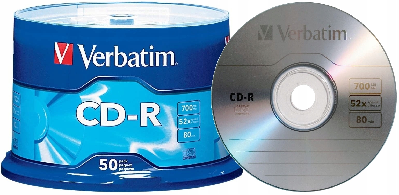Płyta CD Verbatim CD-R 700 MB 50 szt. - Sklep, Opinie, Cena w Allegro