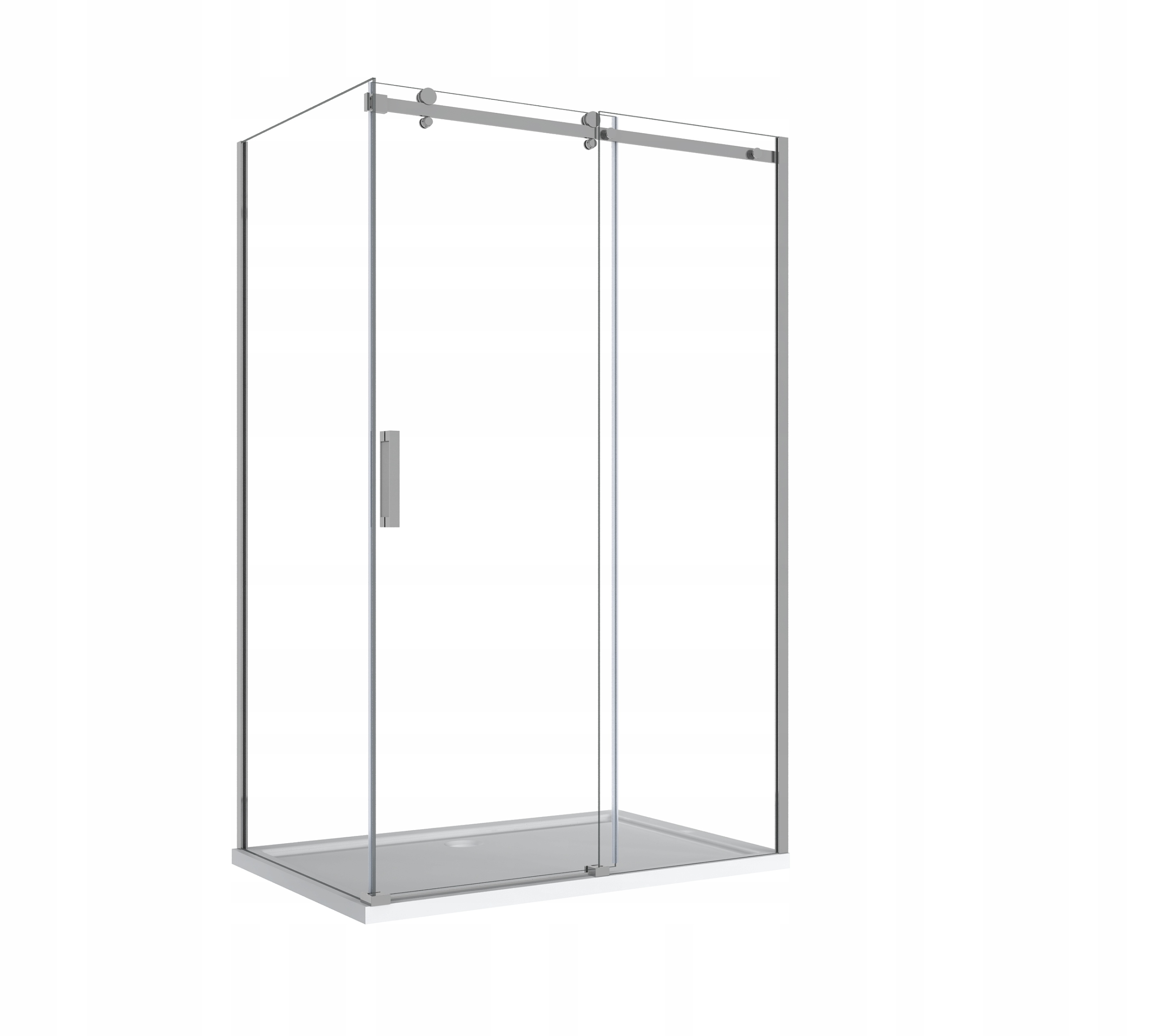 KABINA PRYSZNICOWA 100x90 CHROM PROSTOKĄTNA DRZWI PRZESUWNE 8MM ESG ...