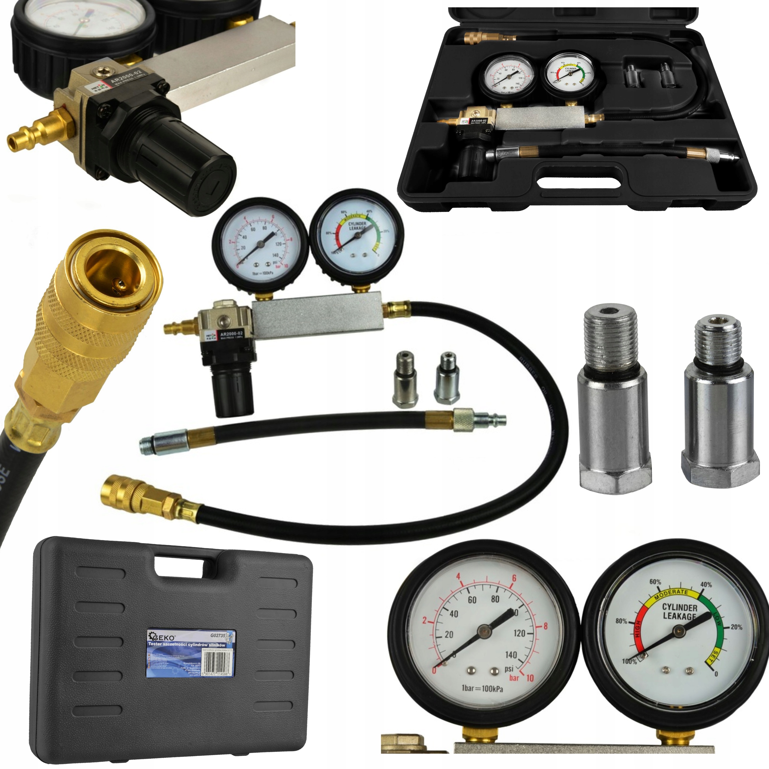 TESTER SZCZELNOŚCI CYLINDRÓW MIERNIK KOMPRESJI 5901477114588 za 91 ...
