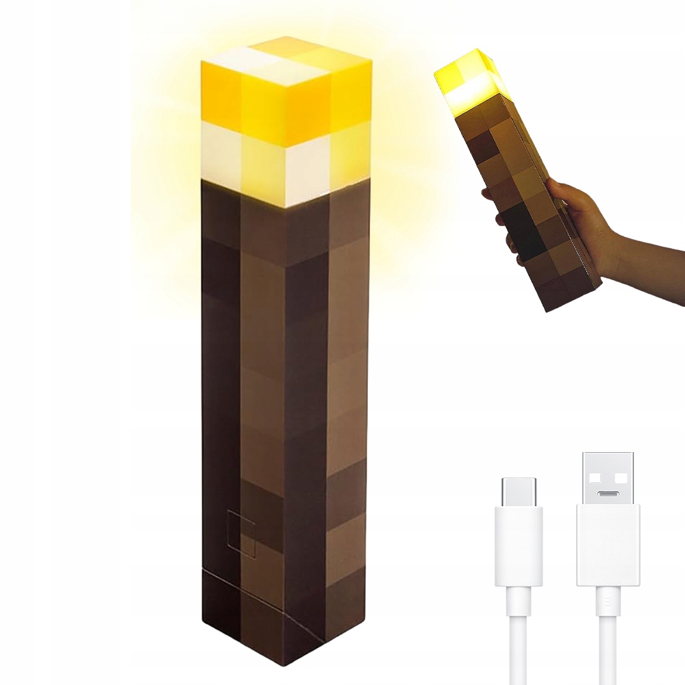 DEKORATÍVNA LAMPA MINECRAFT S USB NABÍJAČKOU DO HRÁČSKEJ IZBY za 12 ...